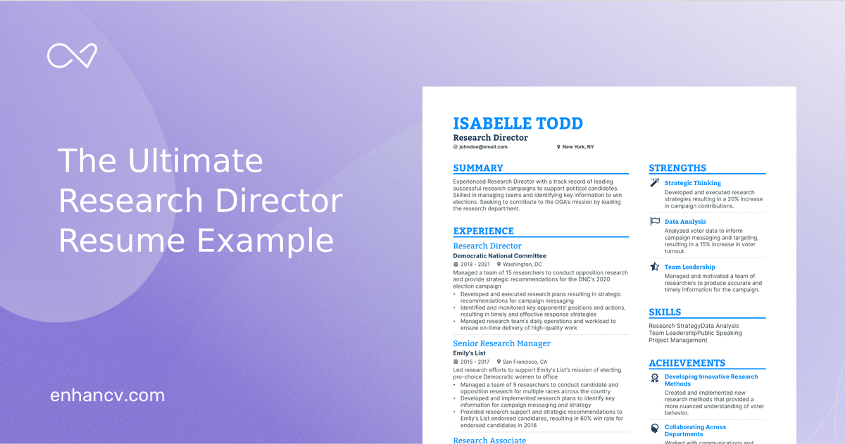 5 Research Director Resume Examples & Guide for 2023