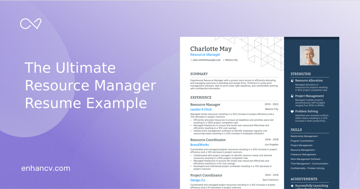 5 Resource Manager Resume Examples & Guide for 2023