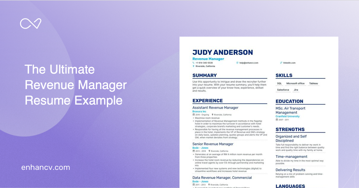 5 Revenue Manager Resume Examples & Guide for 2023