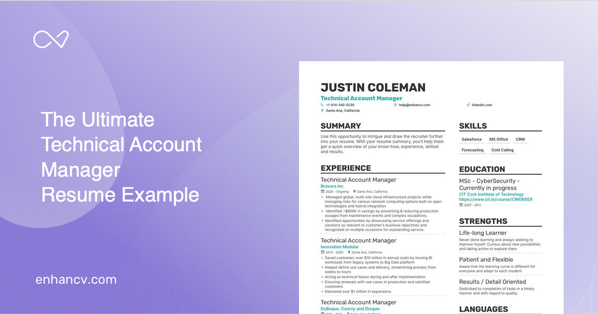 5 Technical Account Manager Resume Examples & Guide for 2023