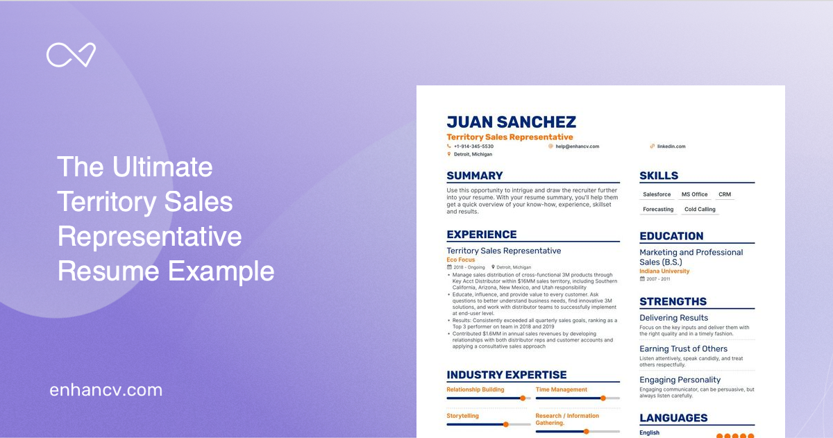 5 Territory Sales Representative Resume Examples & Guide for 2023