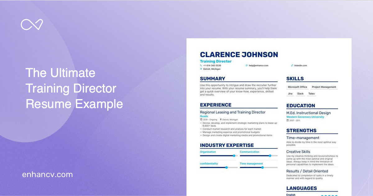5 Training Director Resume Examples & Guide for 2023
