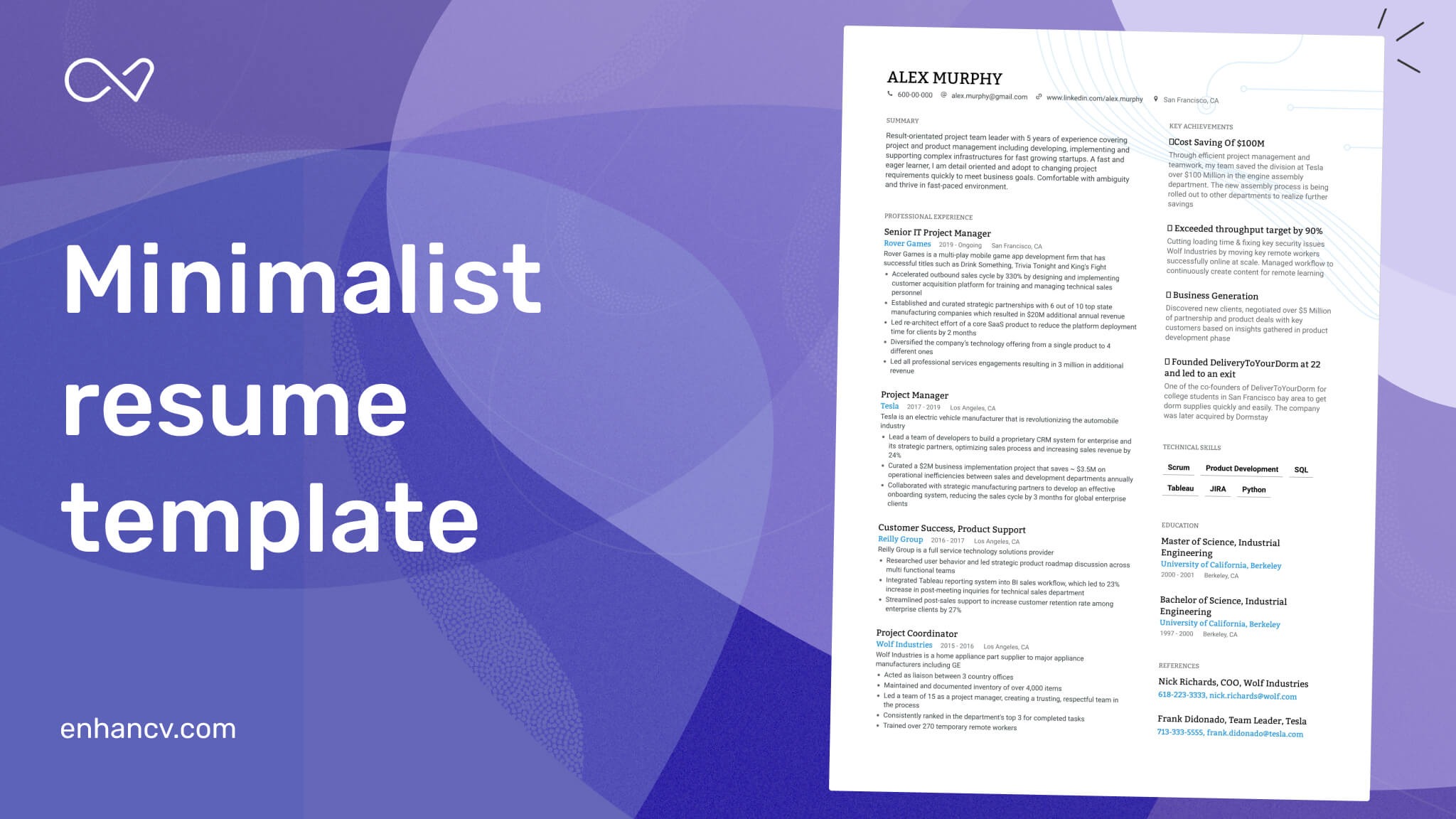 Minimalist Resume Templates | White Space Resume Templates for 2026 ...