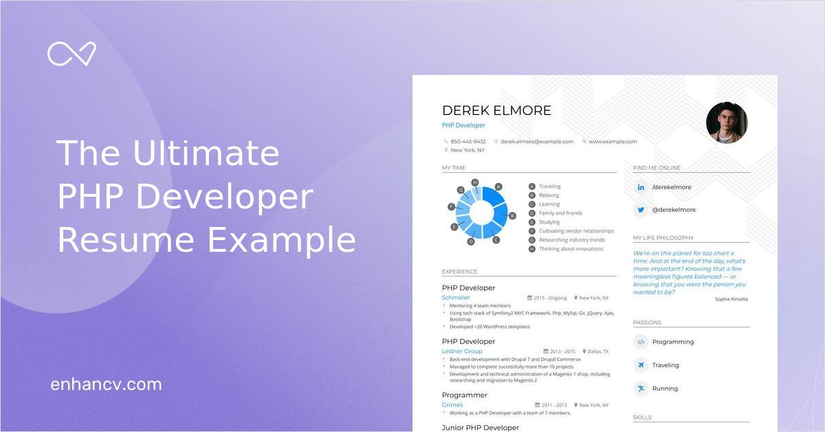 5 PhP Developer Resume Examples & Guide for 2023