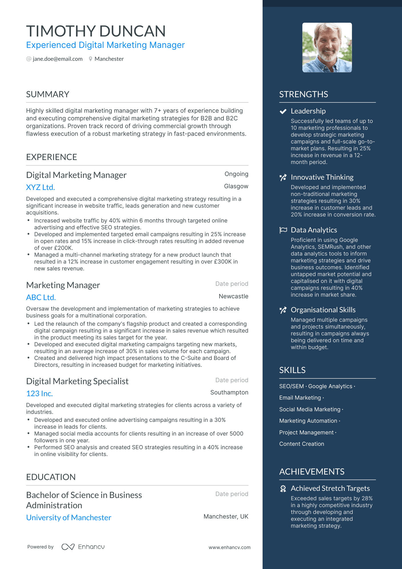 3 Digital Marketing Manager CV Examples for 2023