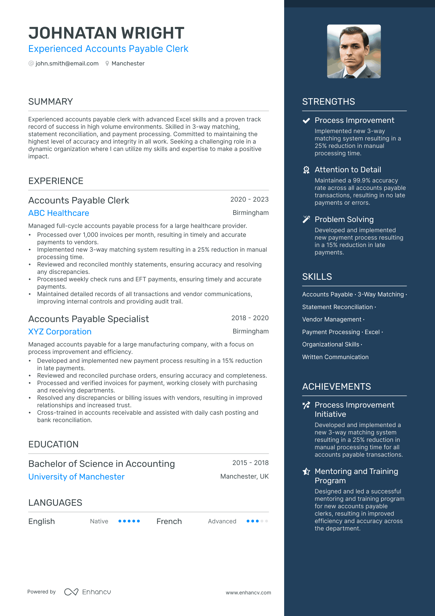 3 Accounts Payable CV Examples for 2024