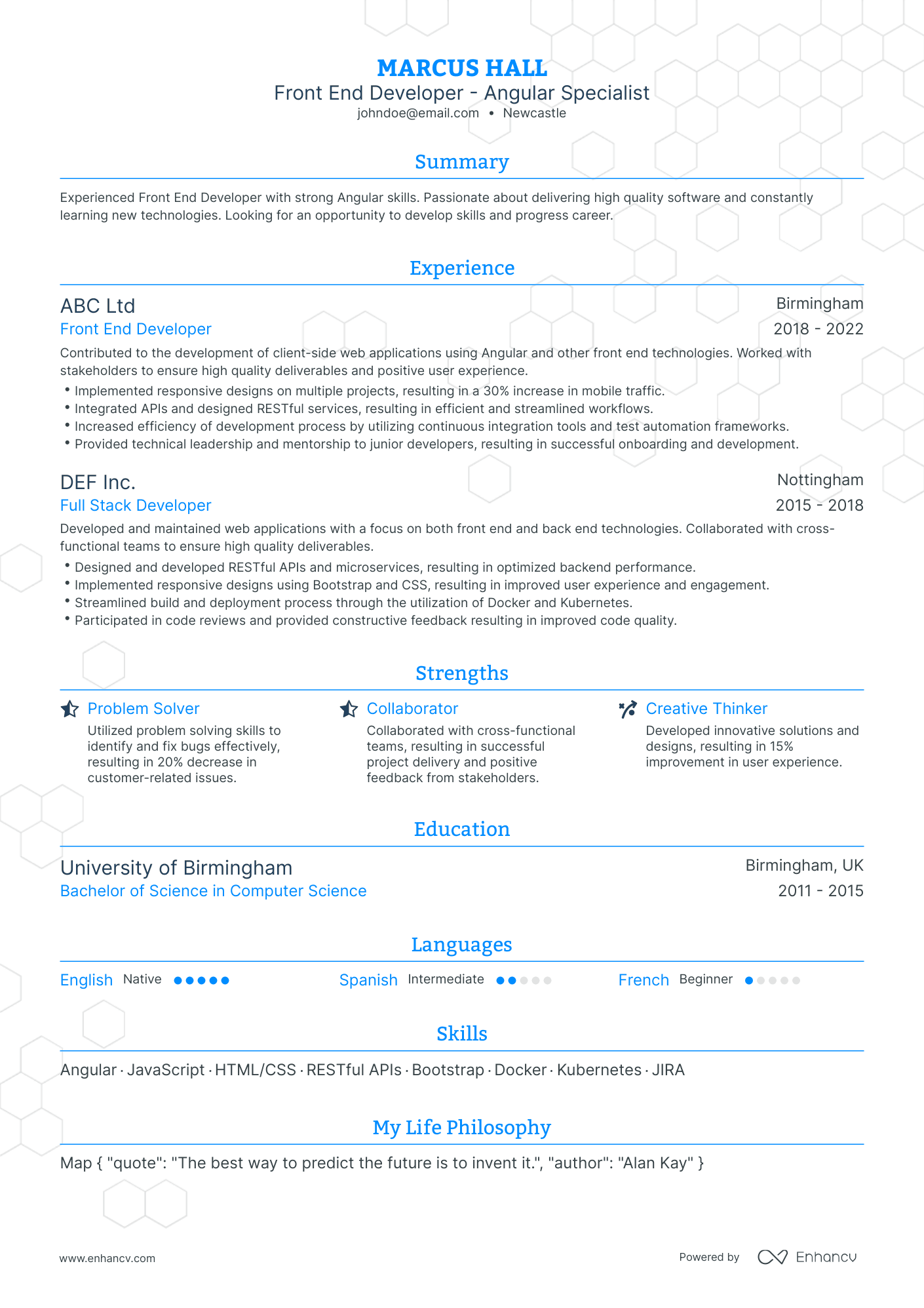 3 Front End Developer CV Examples for 2023