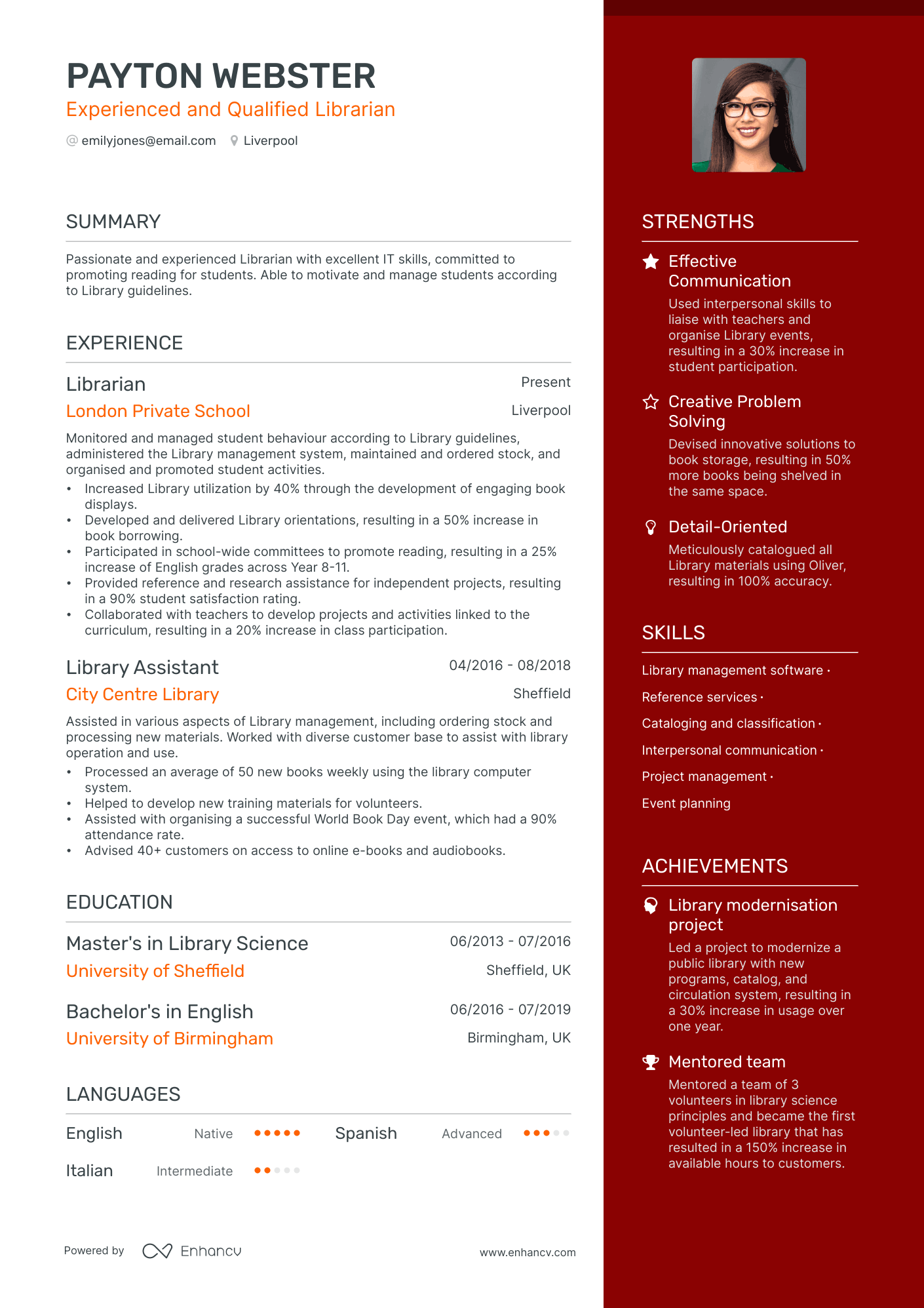 3 Librarian CV Examples for 2024
