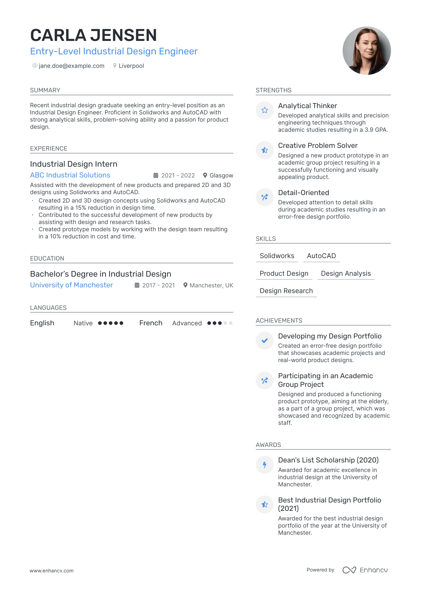 3 Industrial Design CV Examples for 2024