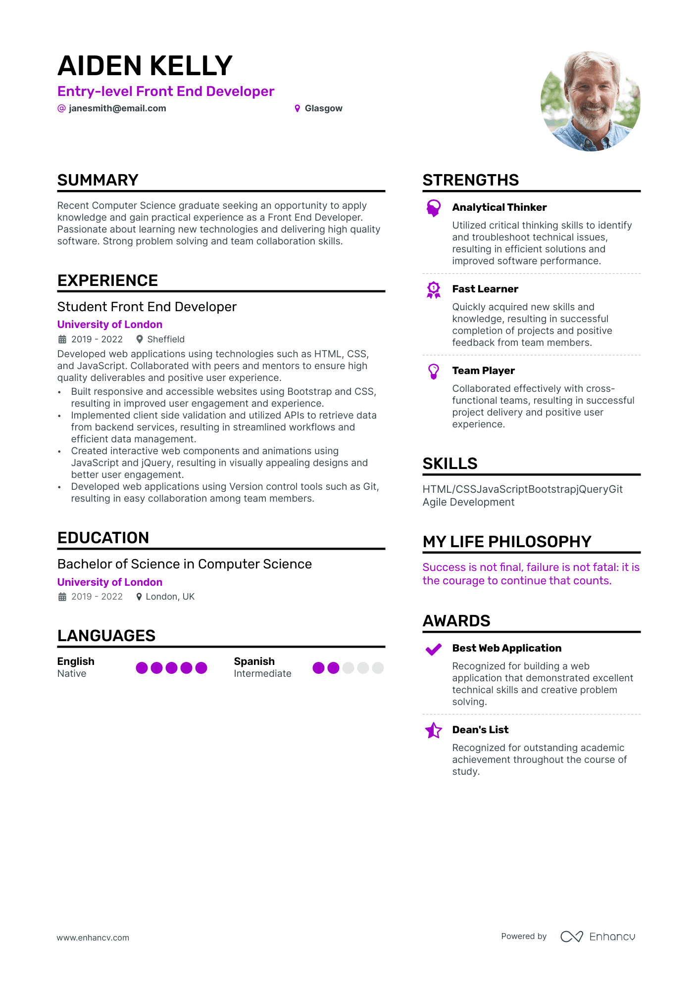 3 Front End Developer CV Examples for 2024