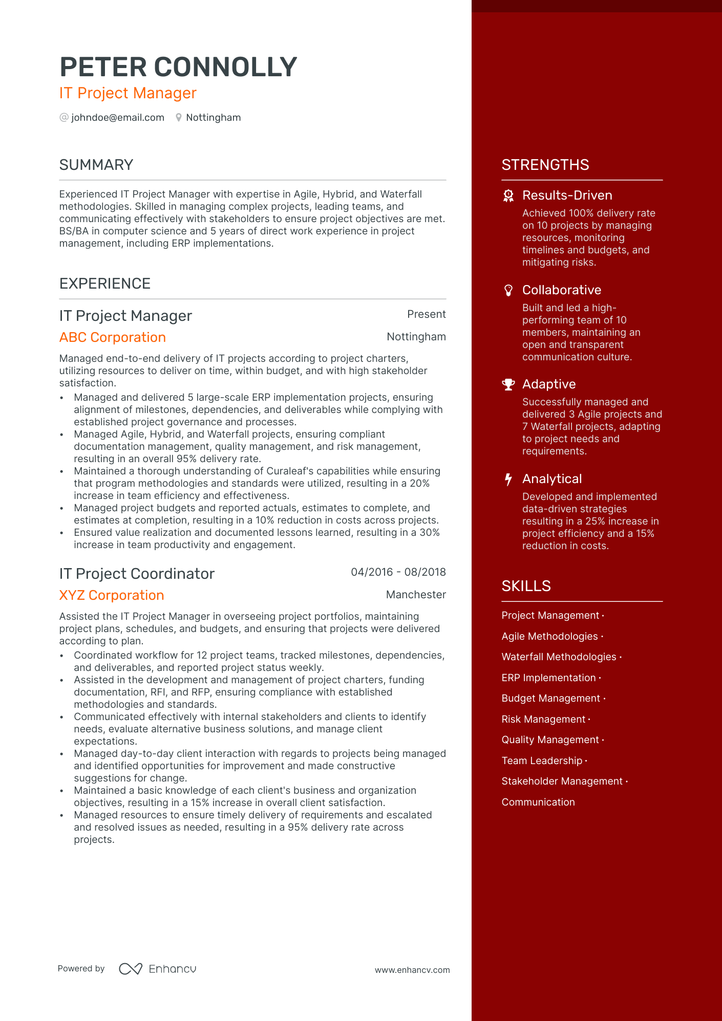 3 IT Project Manager CV Examples for 2024