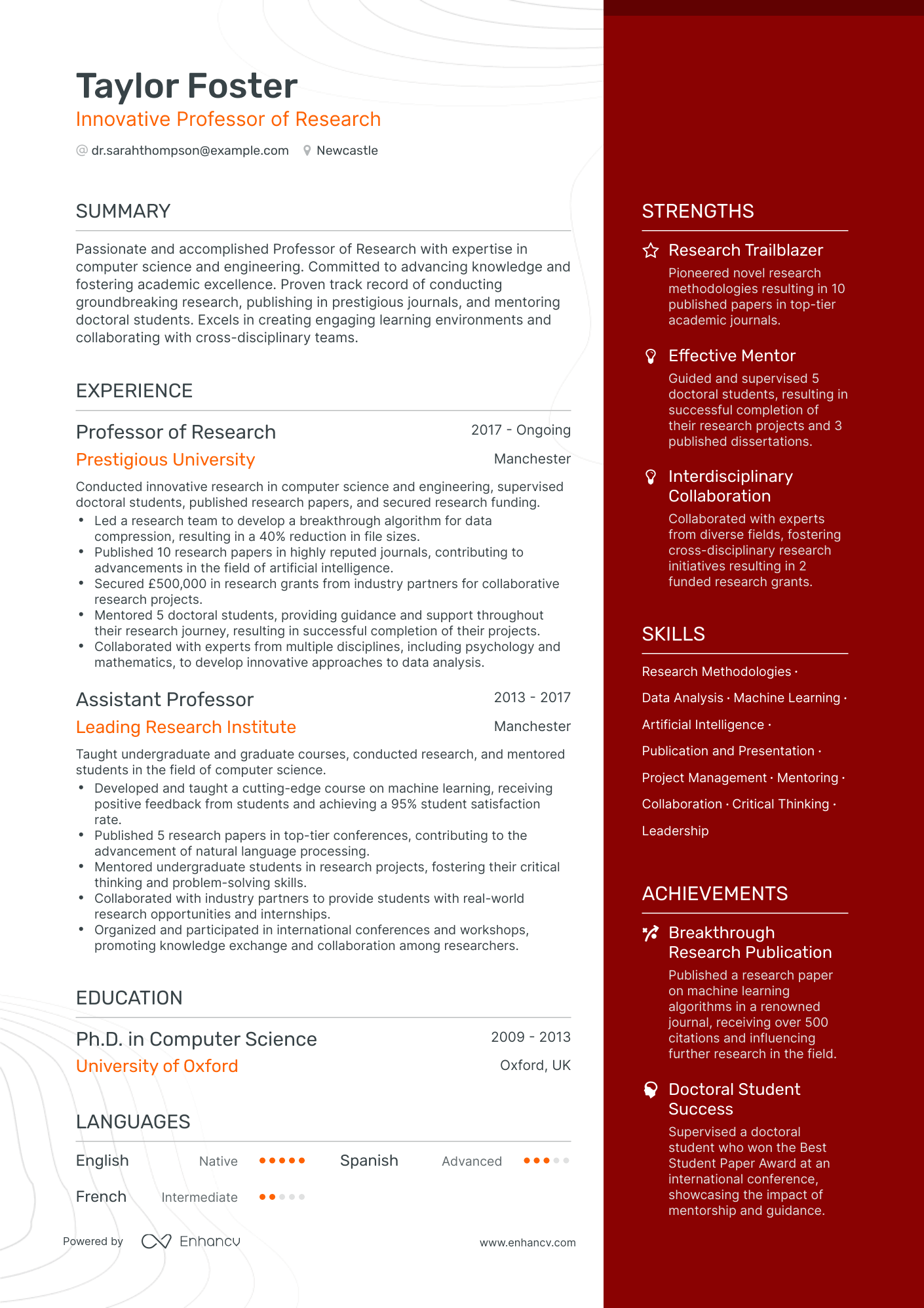 3 Professor CV Examples for 2023