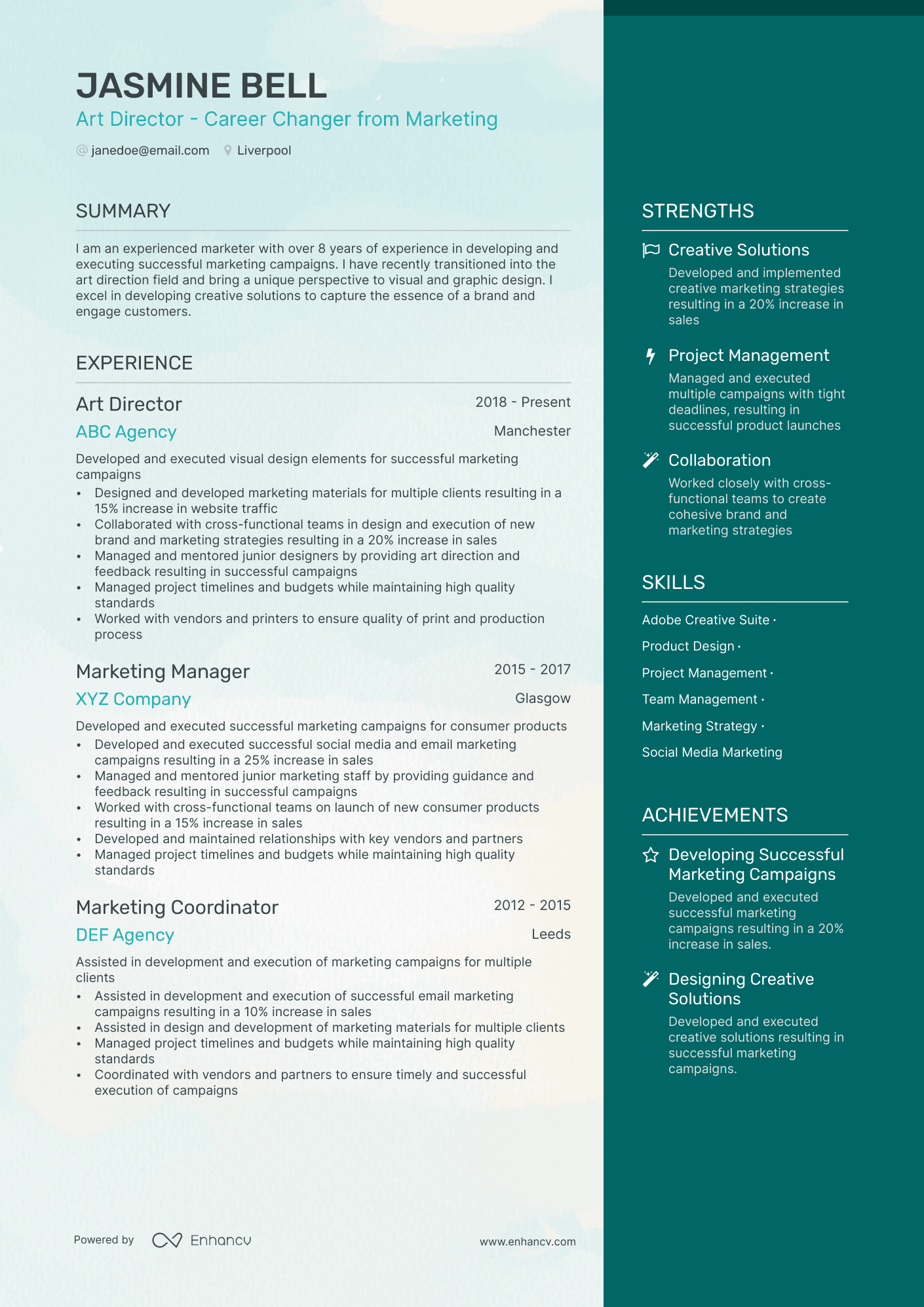 3 Art Director CV Examples for 2024