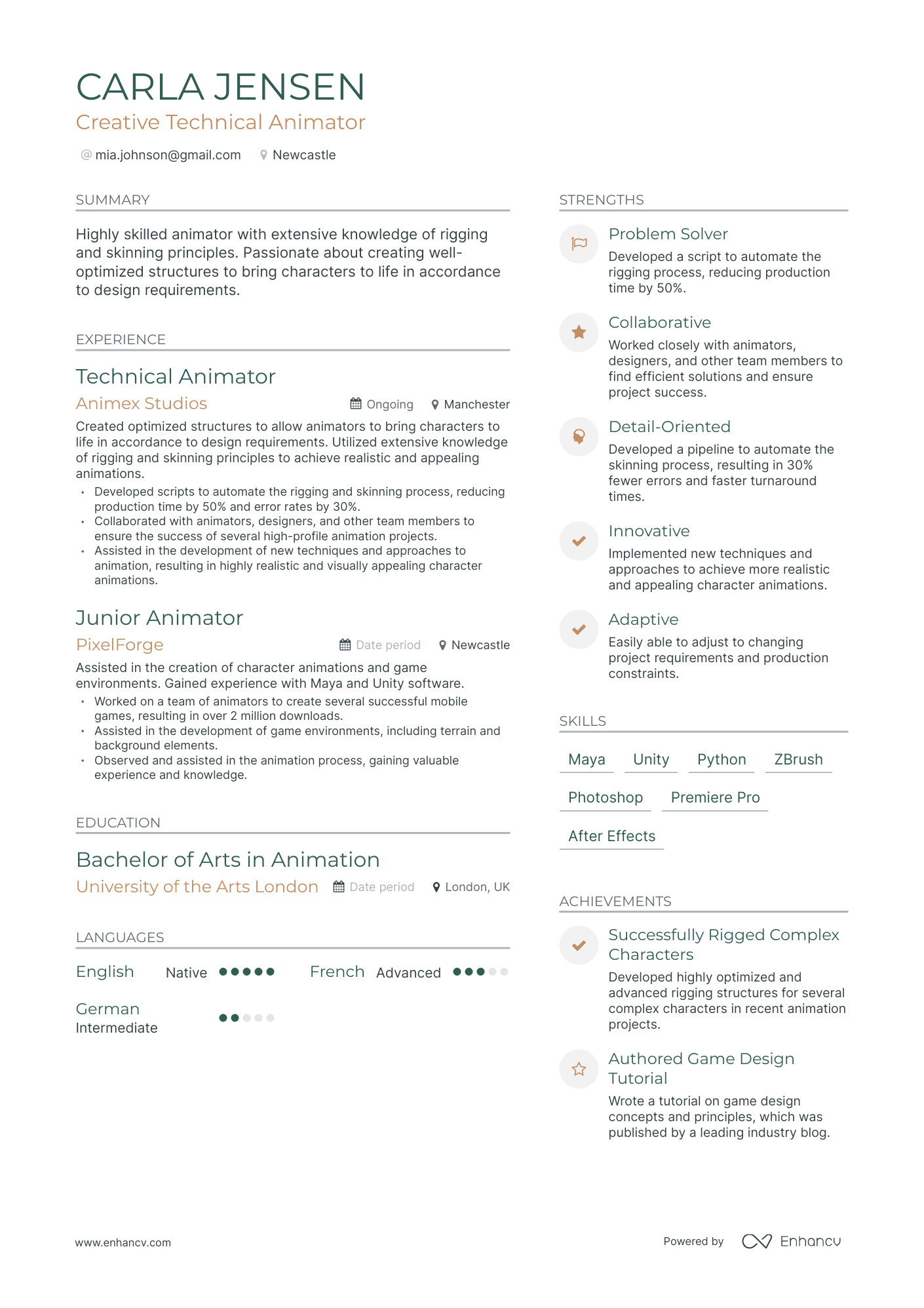 3 Animator CV Examples for 2023