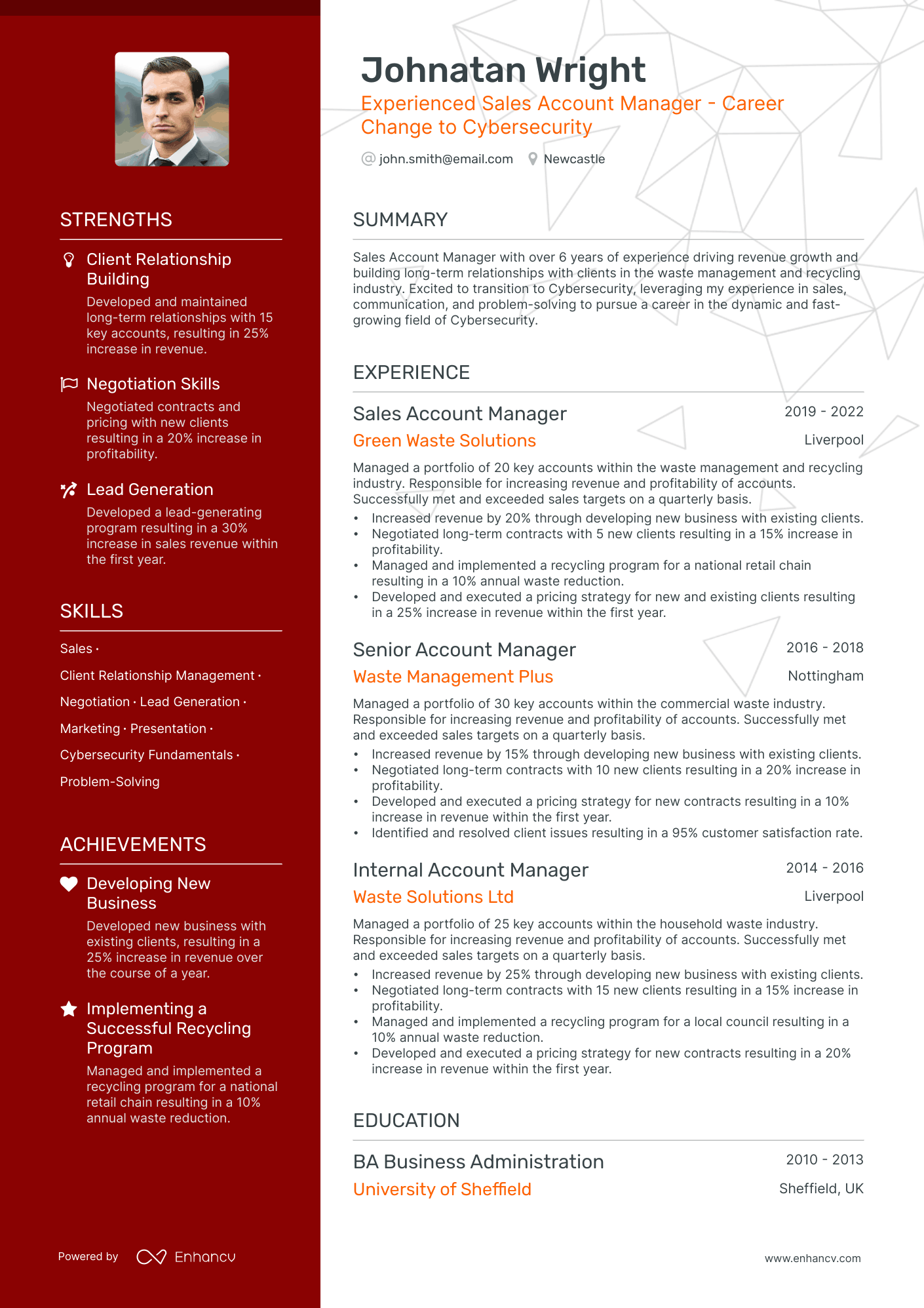 3 Account Manager CV Examples for 2024