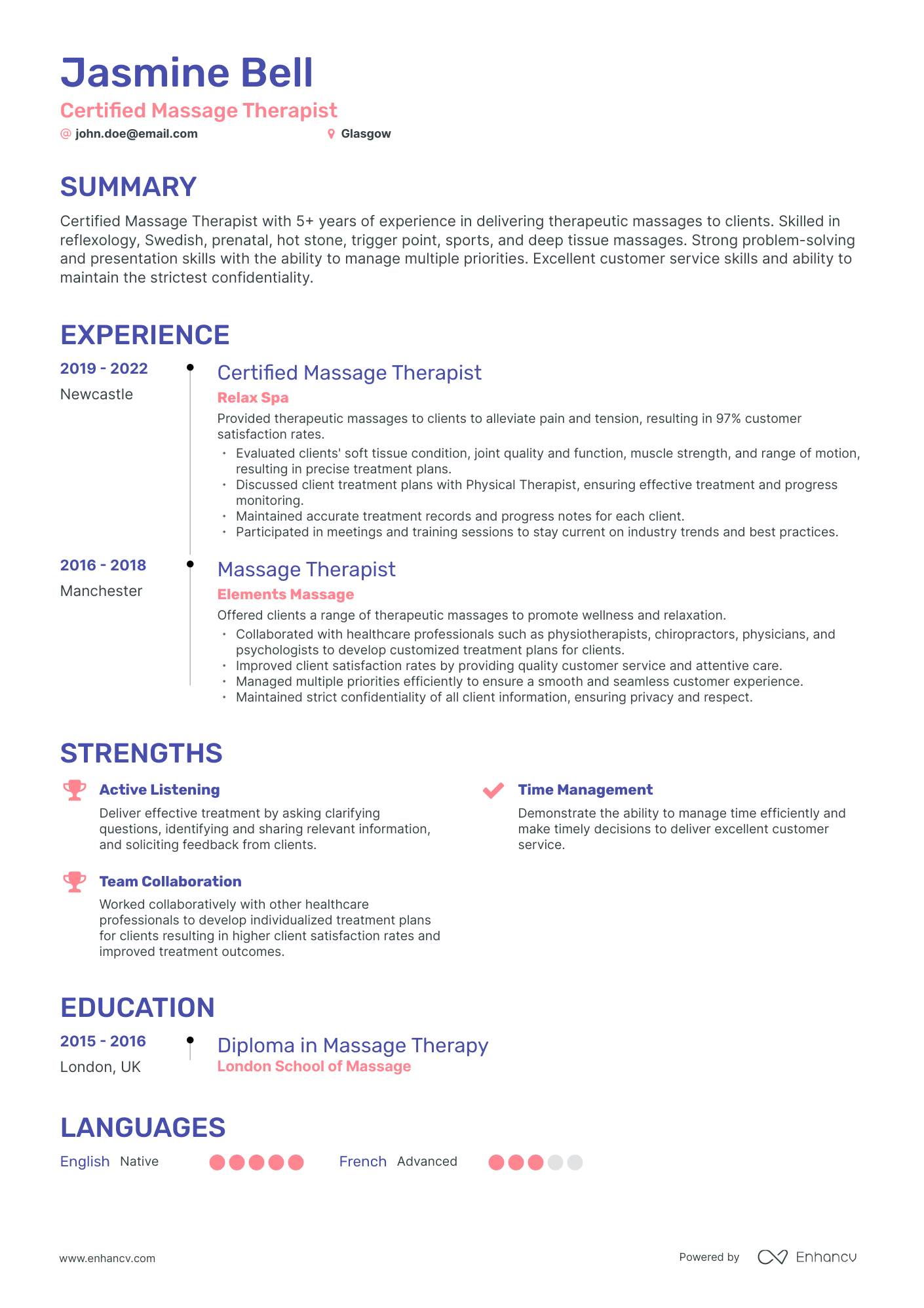3 Massage Therapist CV Examples for 2023