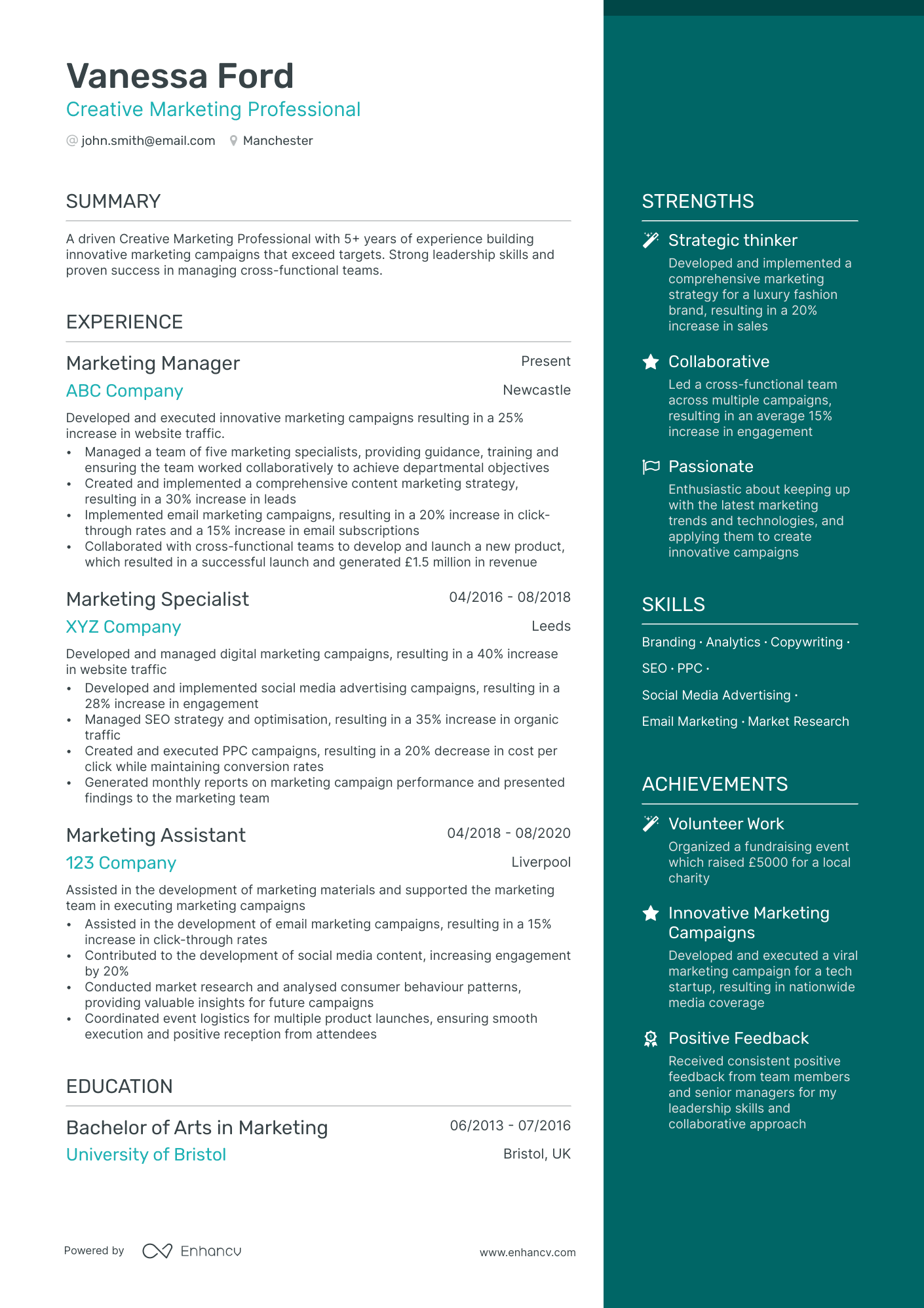 3 Creative Marketing CV Examples for 2024