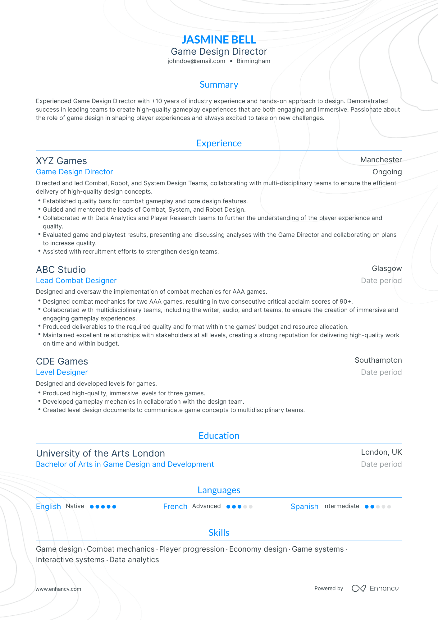 3 Game Design CV Examples for 2023