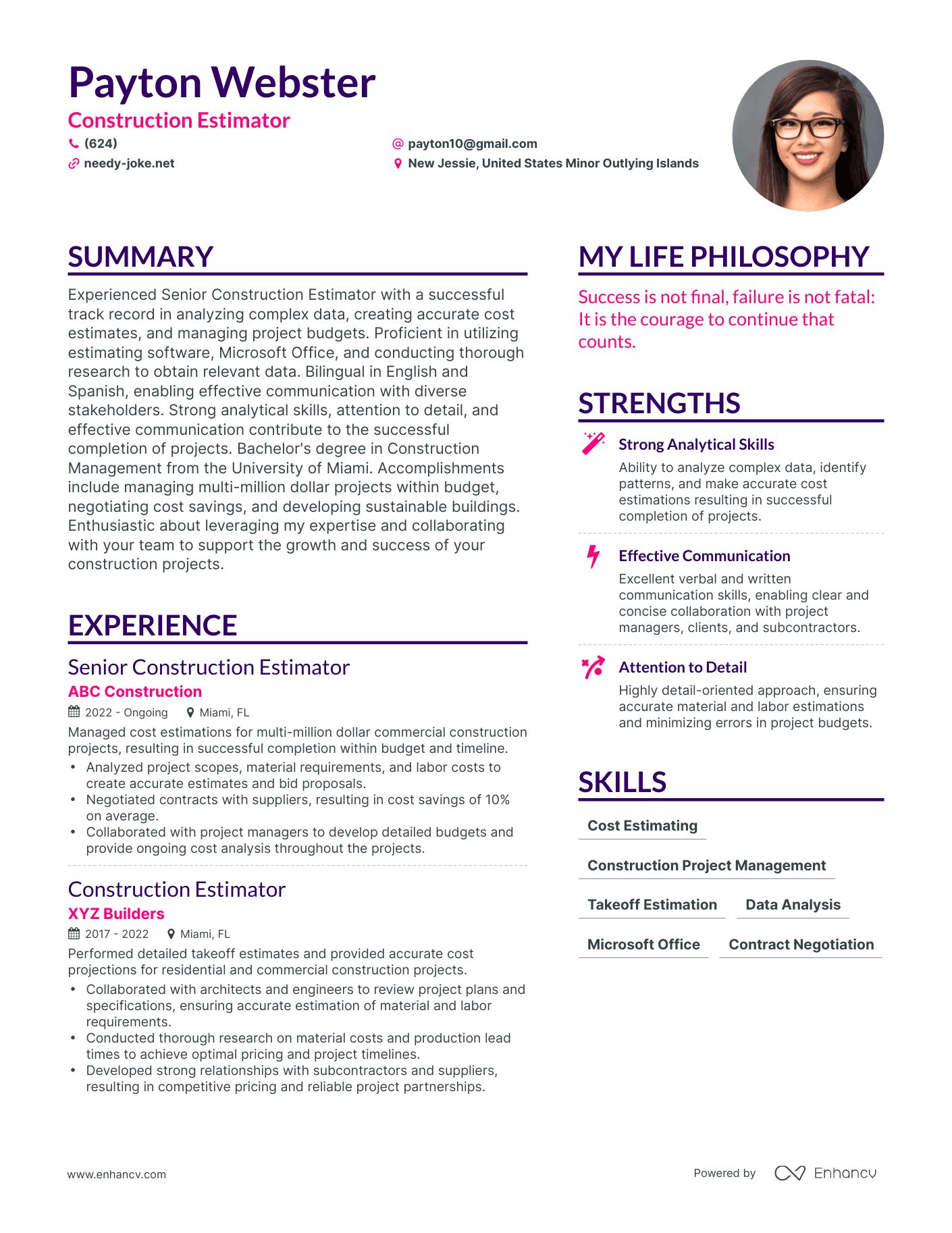 3 Construction Estimator Resume Examples How To Guide For 2023