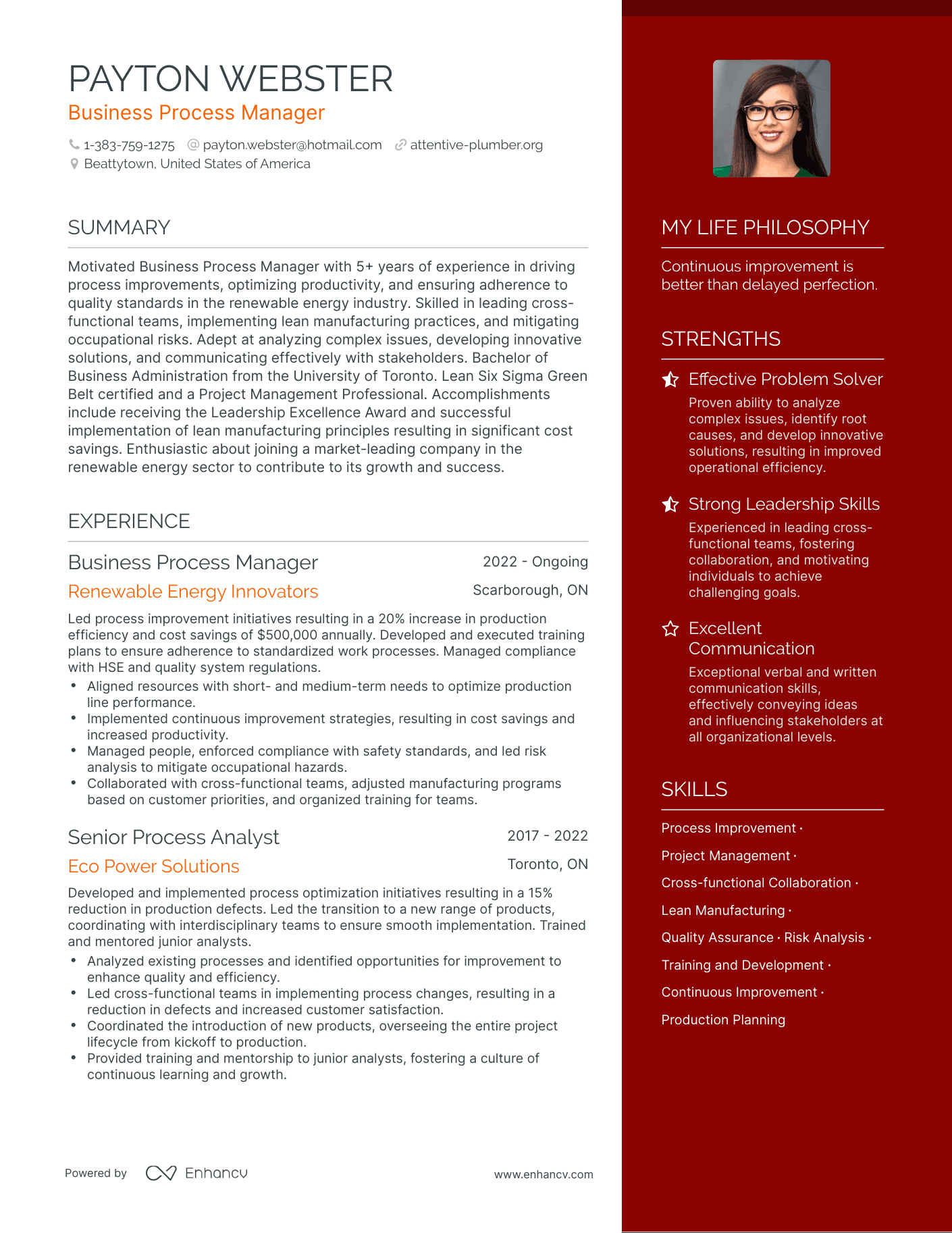 3 Business Process Manager Resume Examples How To Guide For 2023