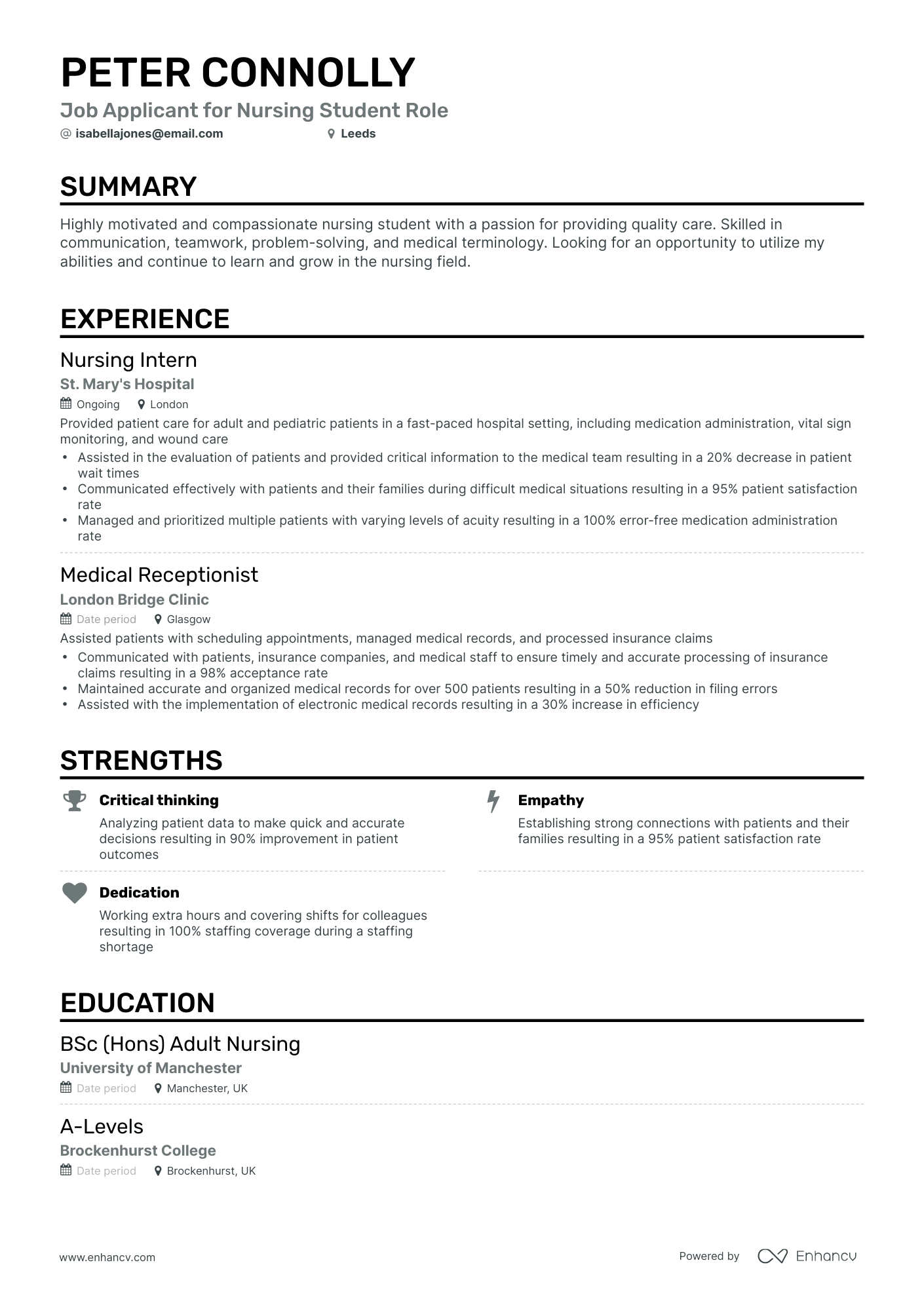 3 Nursing Student CV Examples for 2023 3 Nursing Student CV Examples for 2023