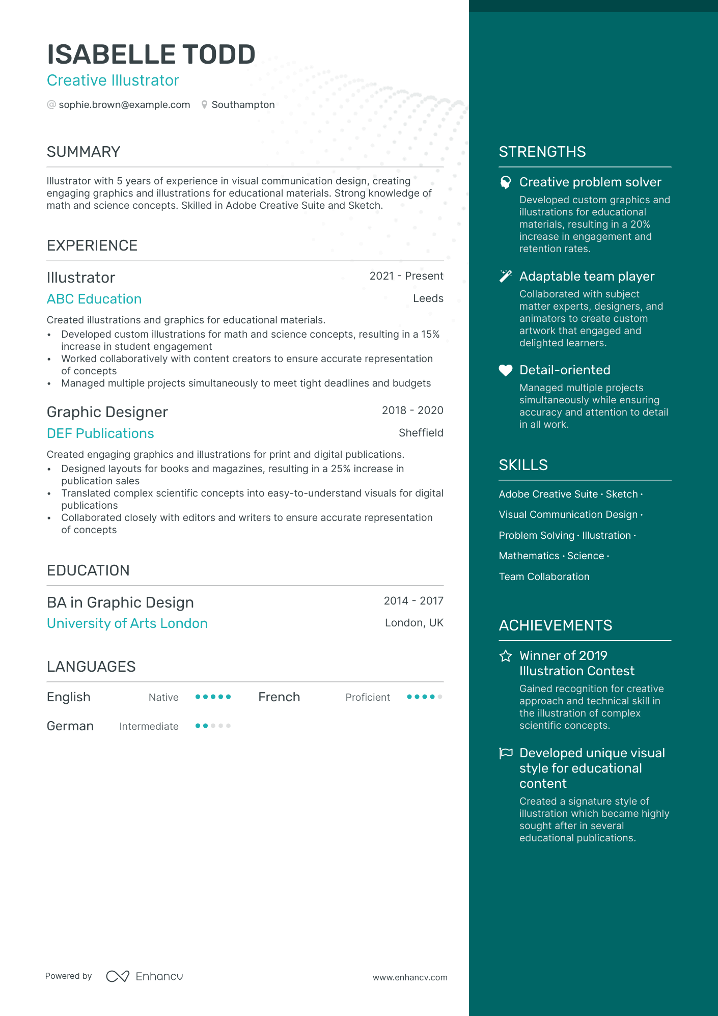 3 Illustrator CV Examples for 2024