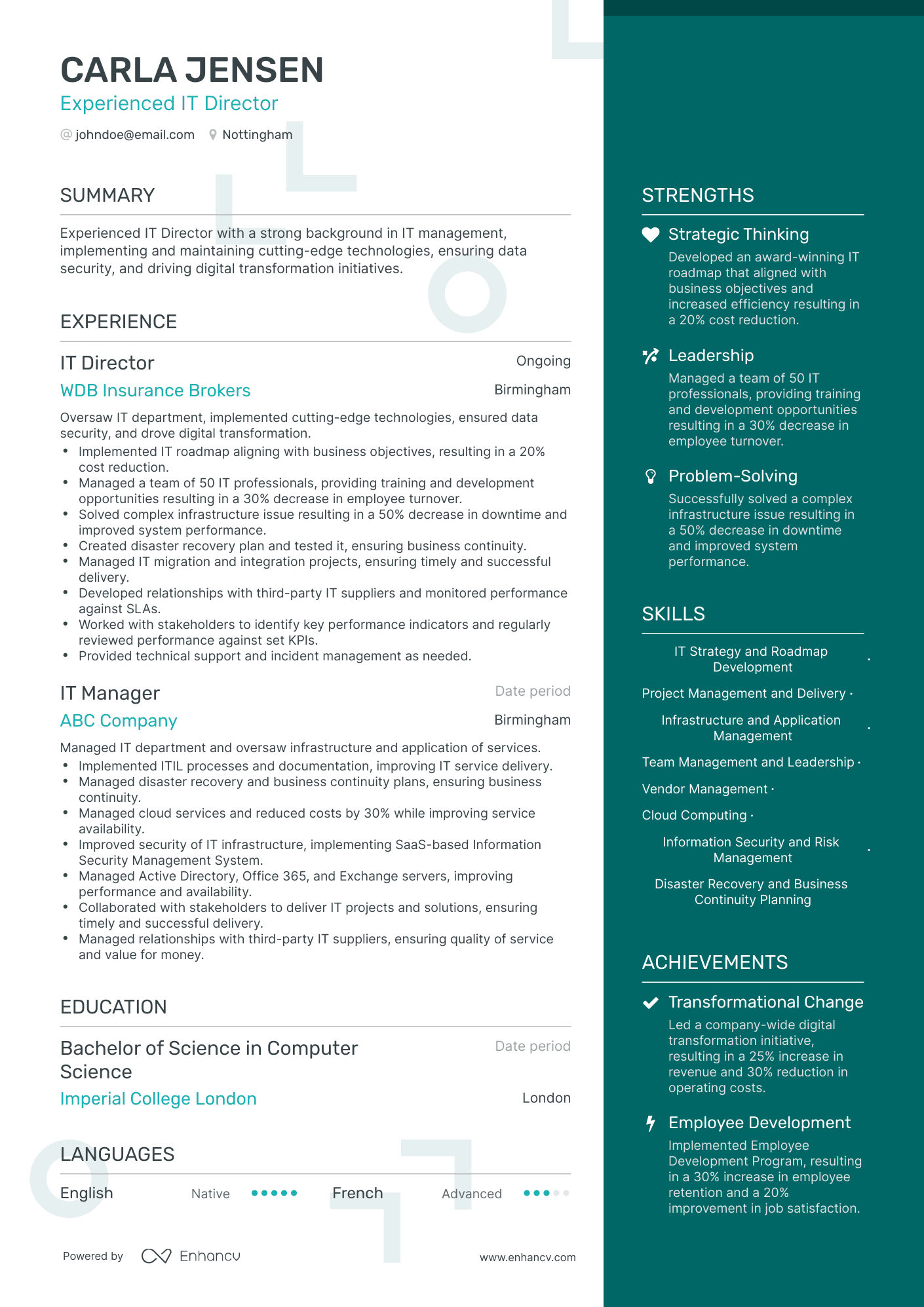 3 IT Director CV Examples for 2023