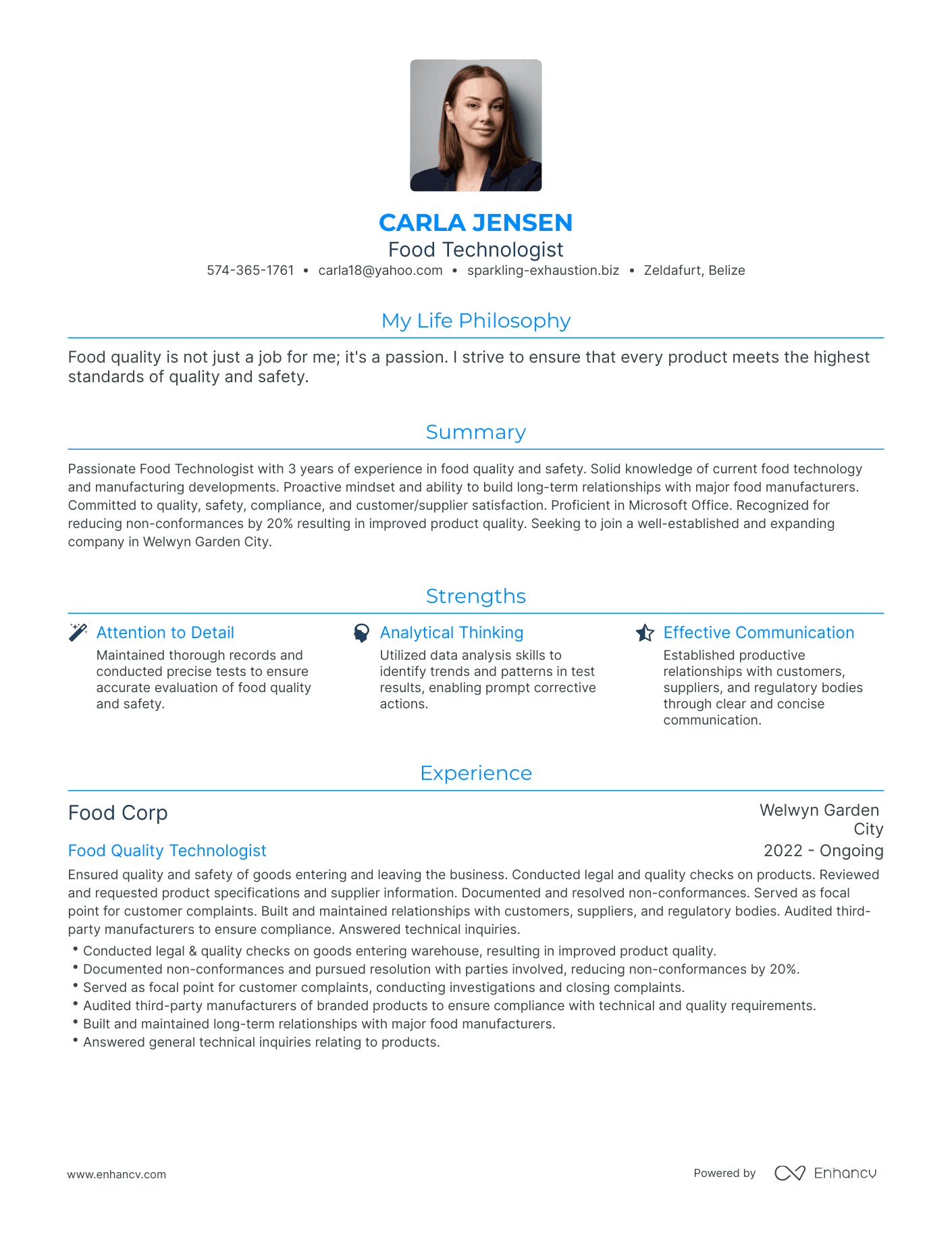3 Food Technologist Resume Examples How To Guide For 2023 3 Food Technologist Resume Examples How To Guide For 2023