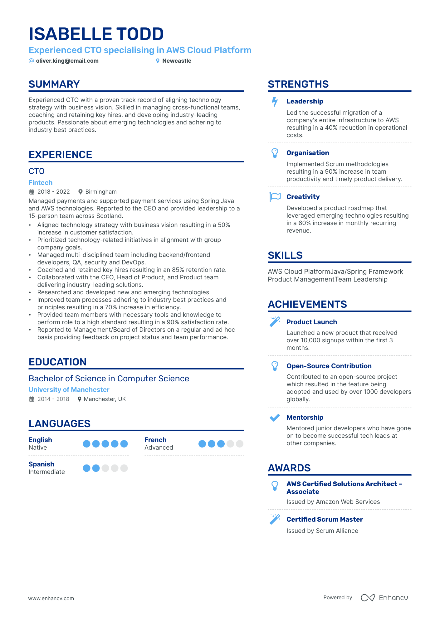 3 CTO CV Examples for 2024