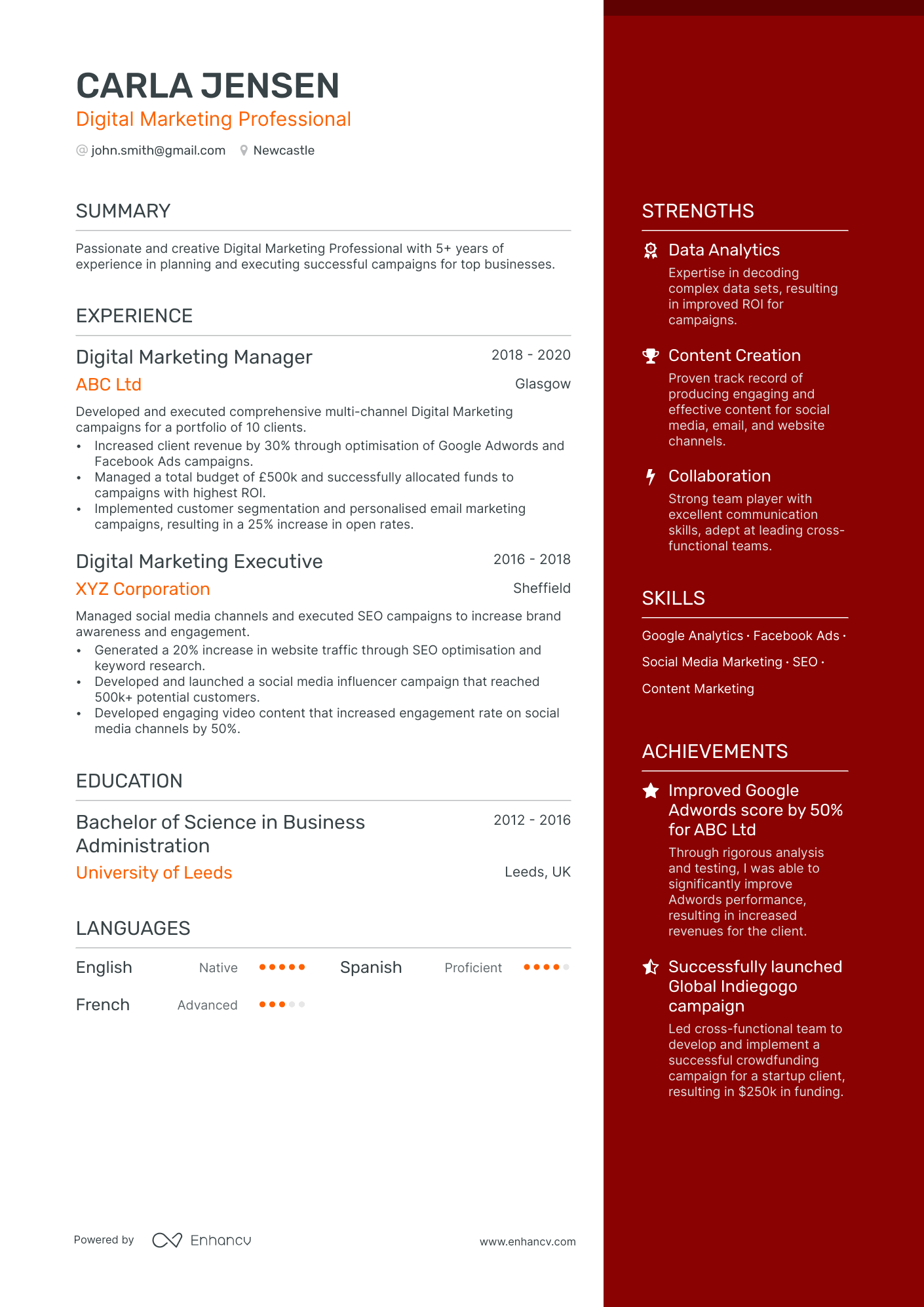 3 Digital Marketing CV Examples for 2024