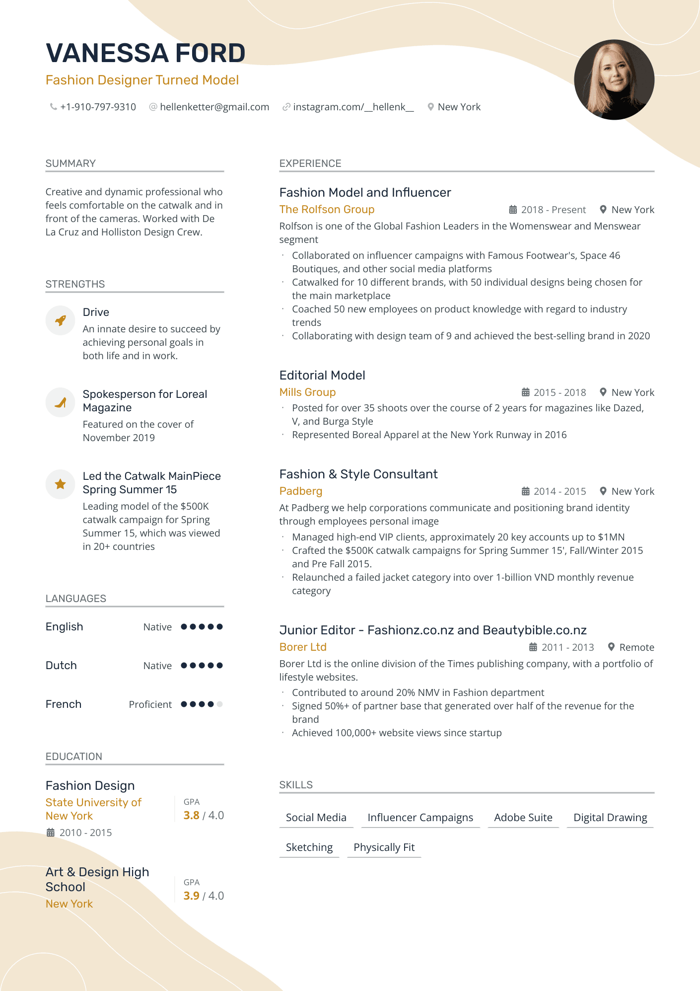 Resume Template Size