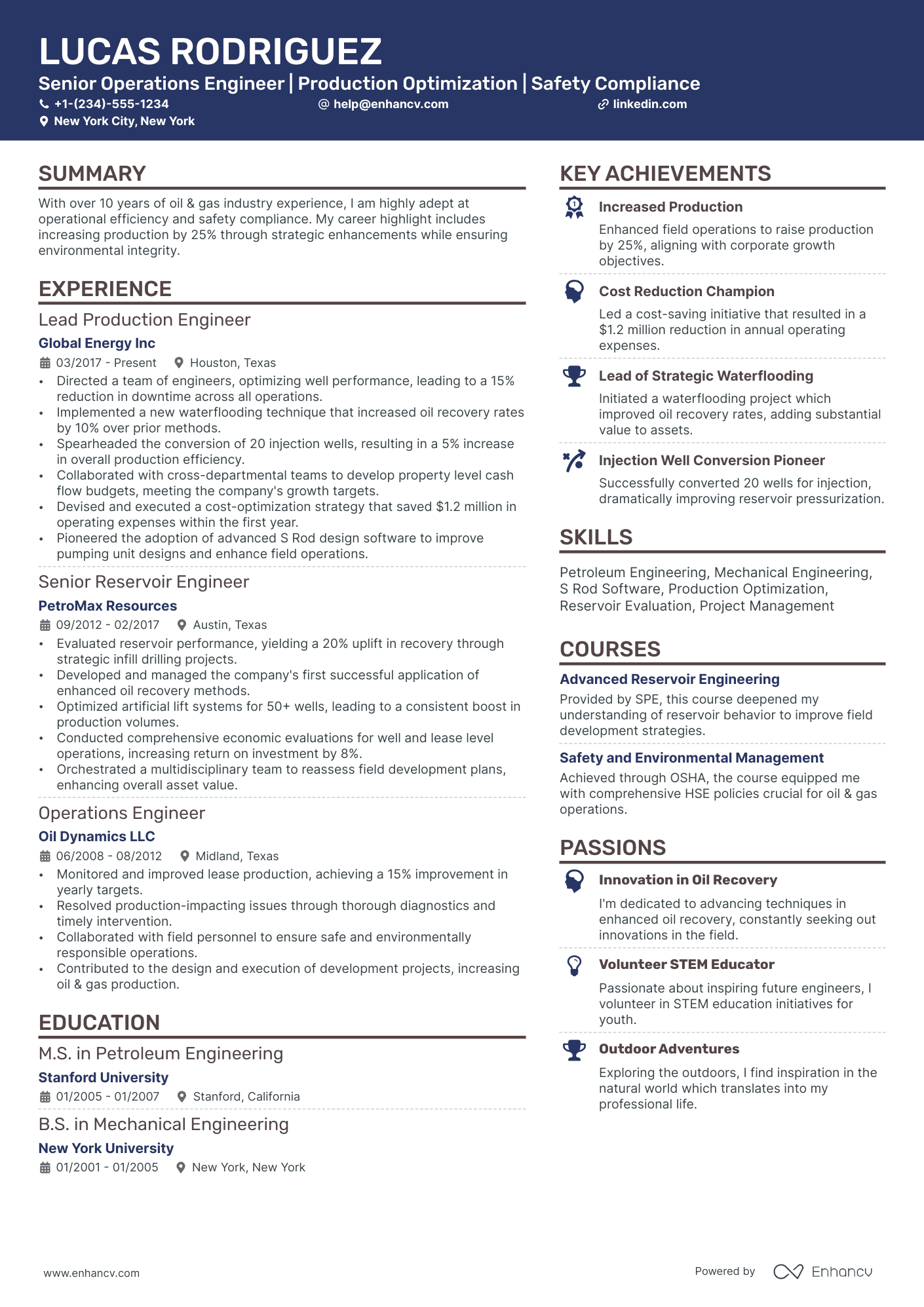 Oil And Gas Cv Format Oil And Gas Resume Sample And Template 722x924