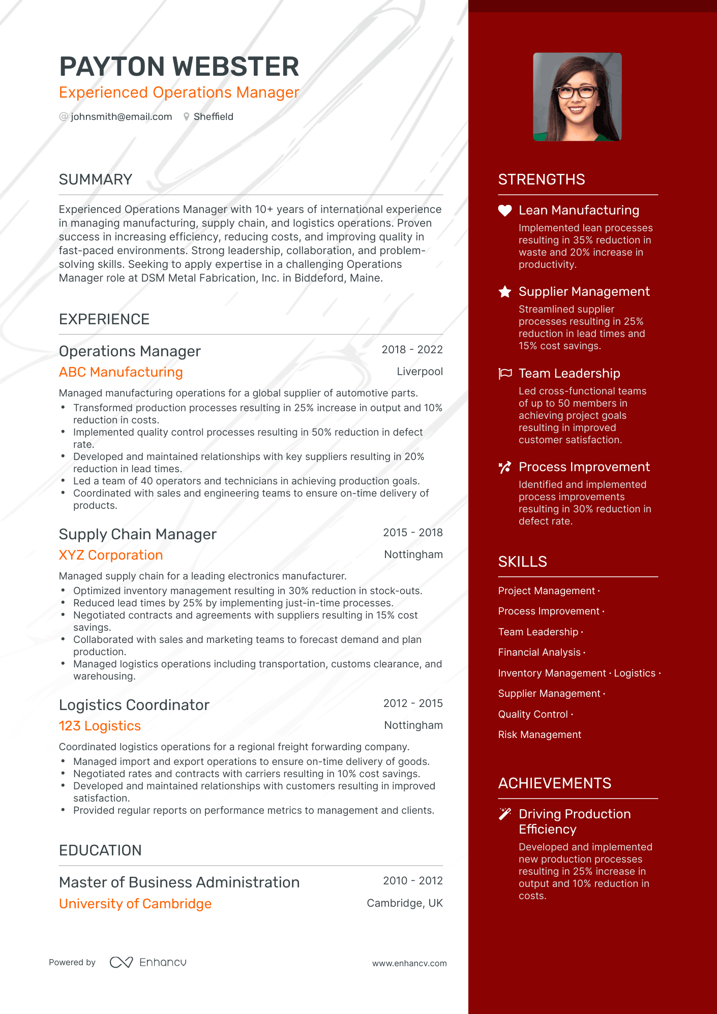 3 Operations Manager CV Examples for 2023