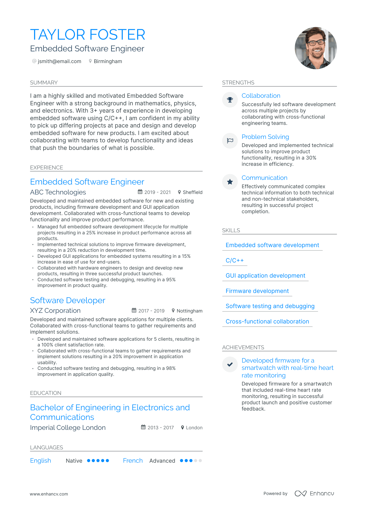 3 Embedded Software Engineer CV Examples for 2023 3 Embedded Software Engineer CV Examples for 2023