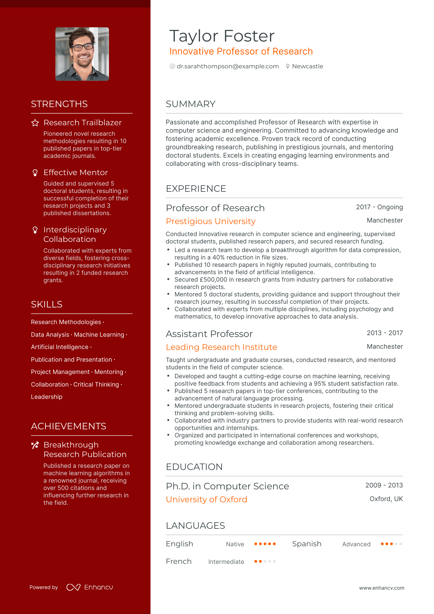 3 Professor CV Examples for 2023