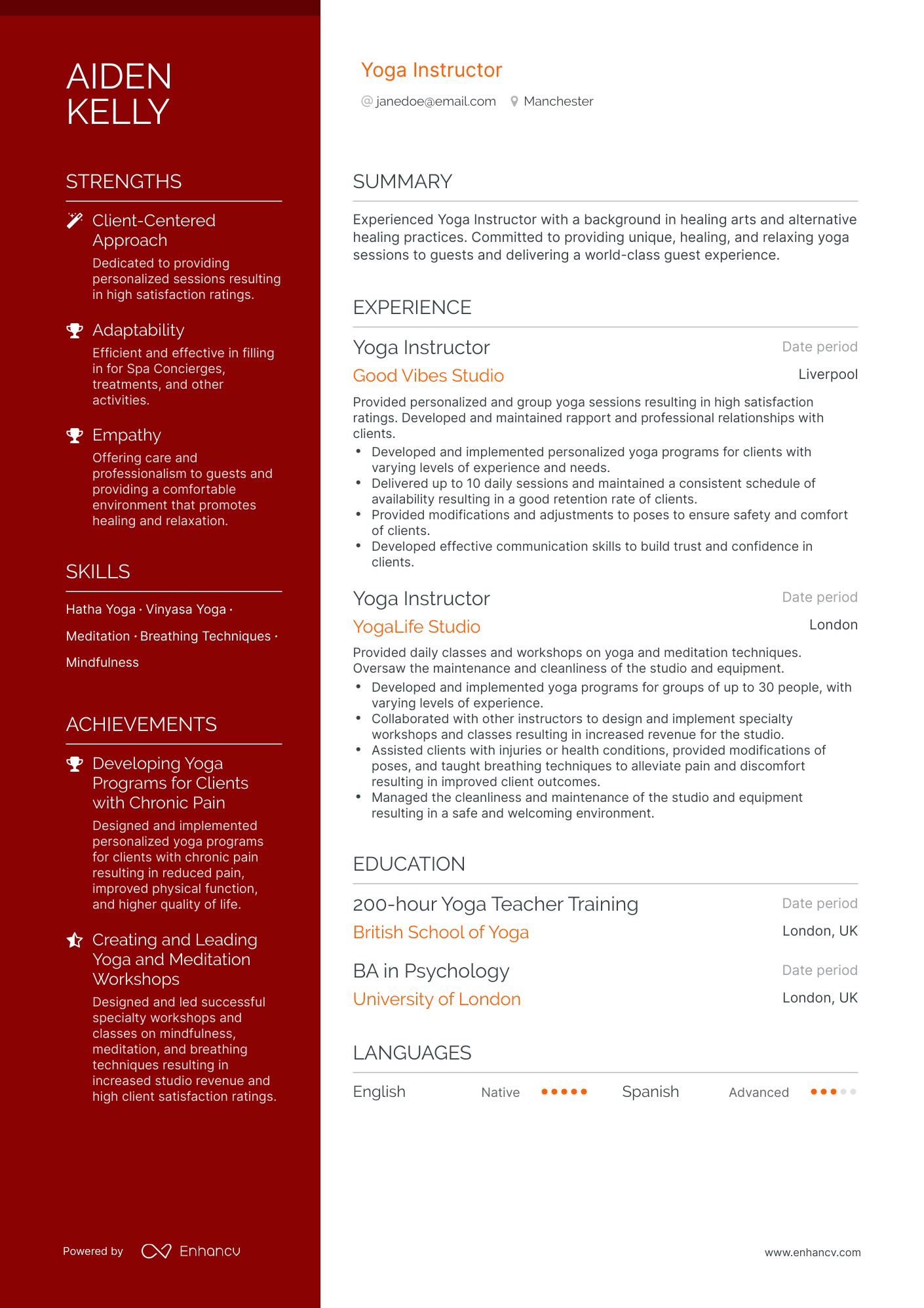 3 Yoga Instructor CV Examples for 2023