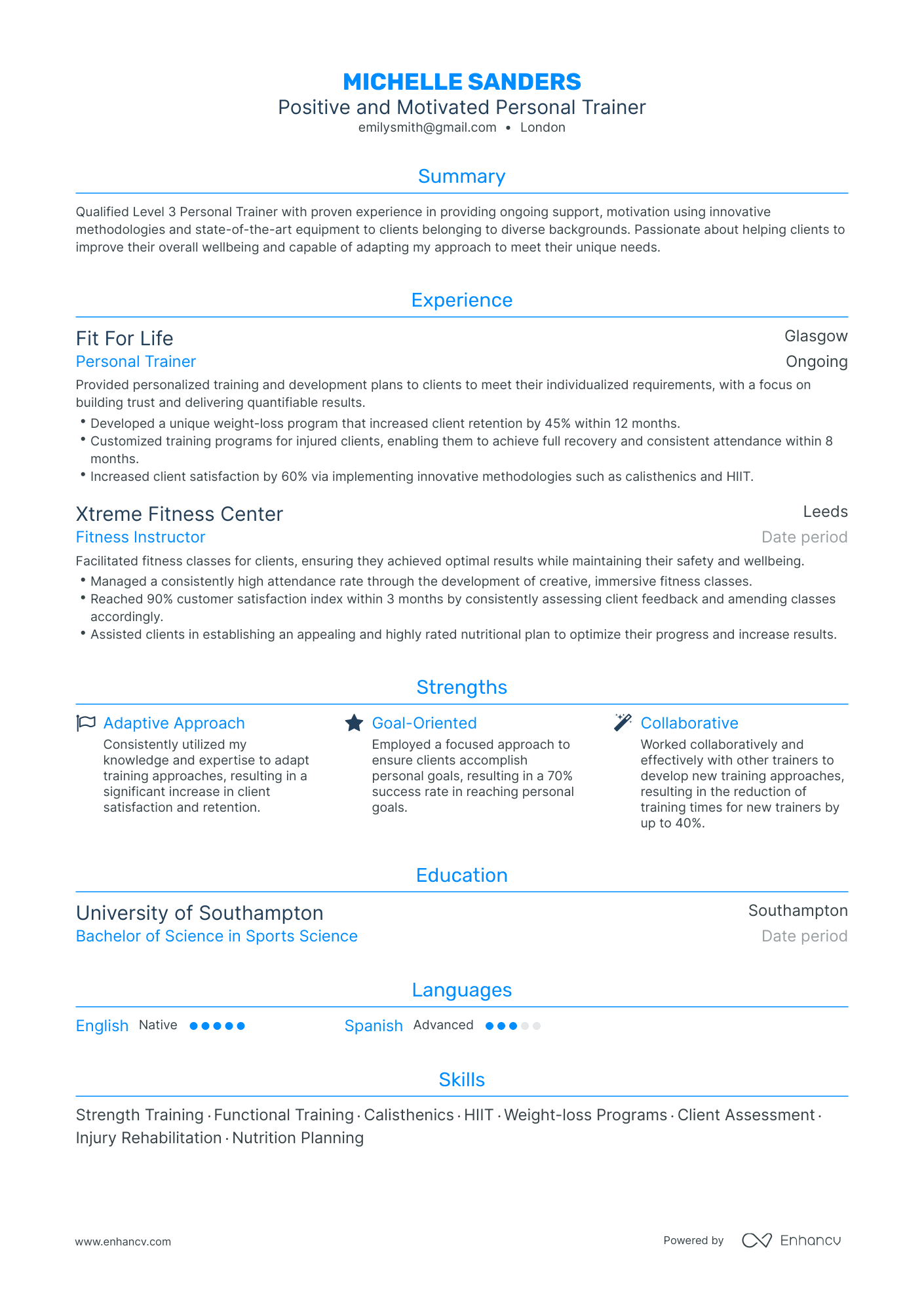 3 Personal Trainer CV Examples for 2023
