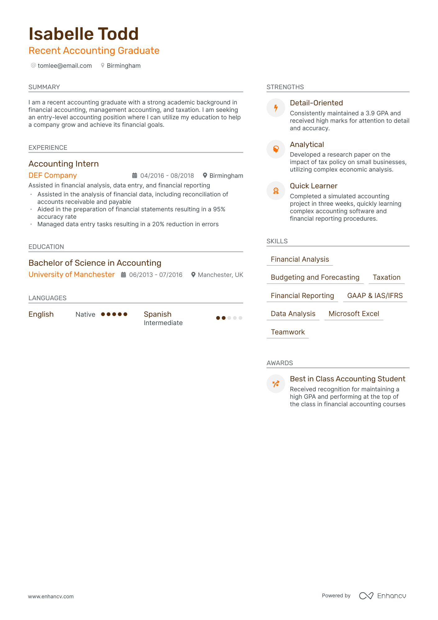 3 Accounting CV Examples for 2024