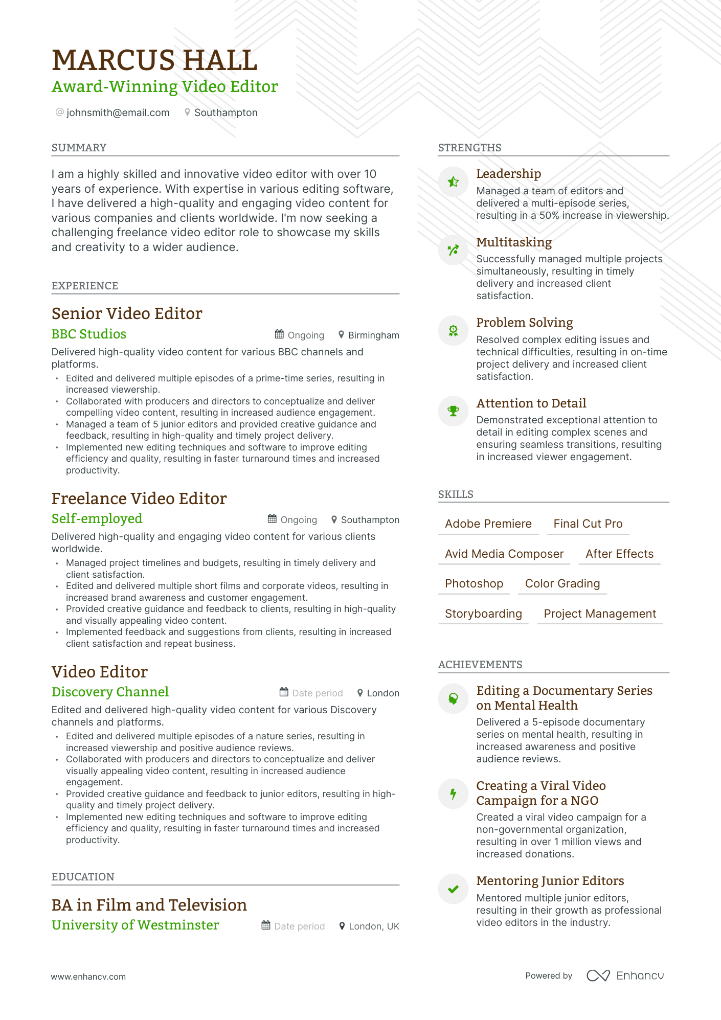 3 Video Editor CV Examples for 2023