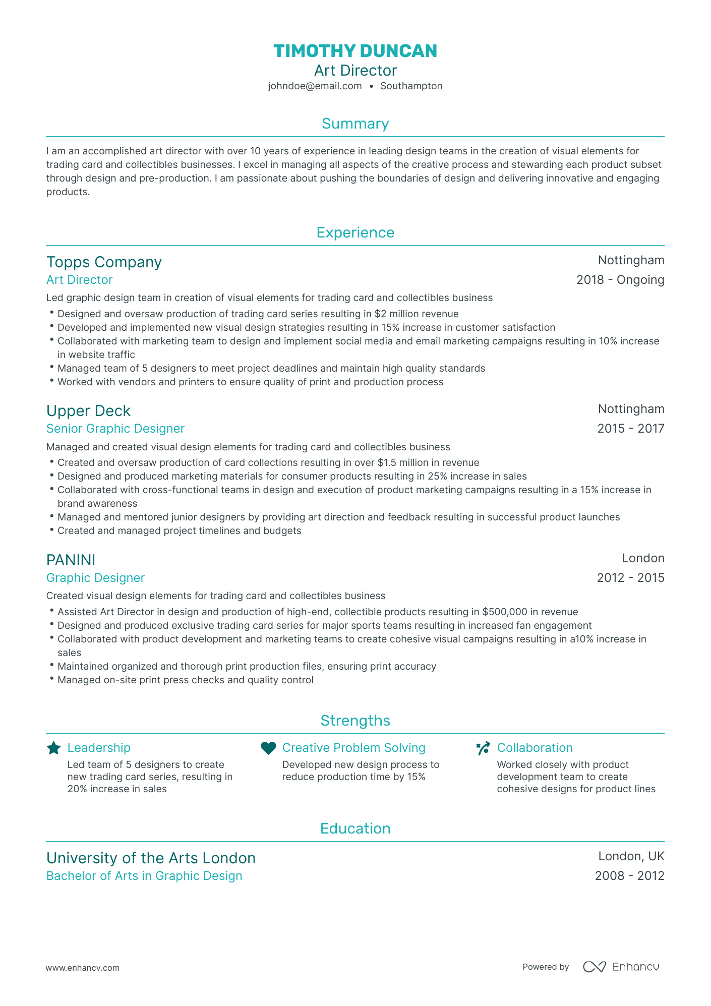 3 Art Director CV Examples for 2023