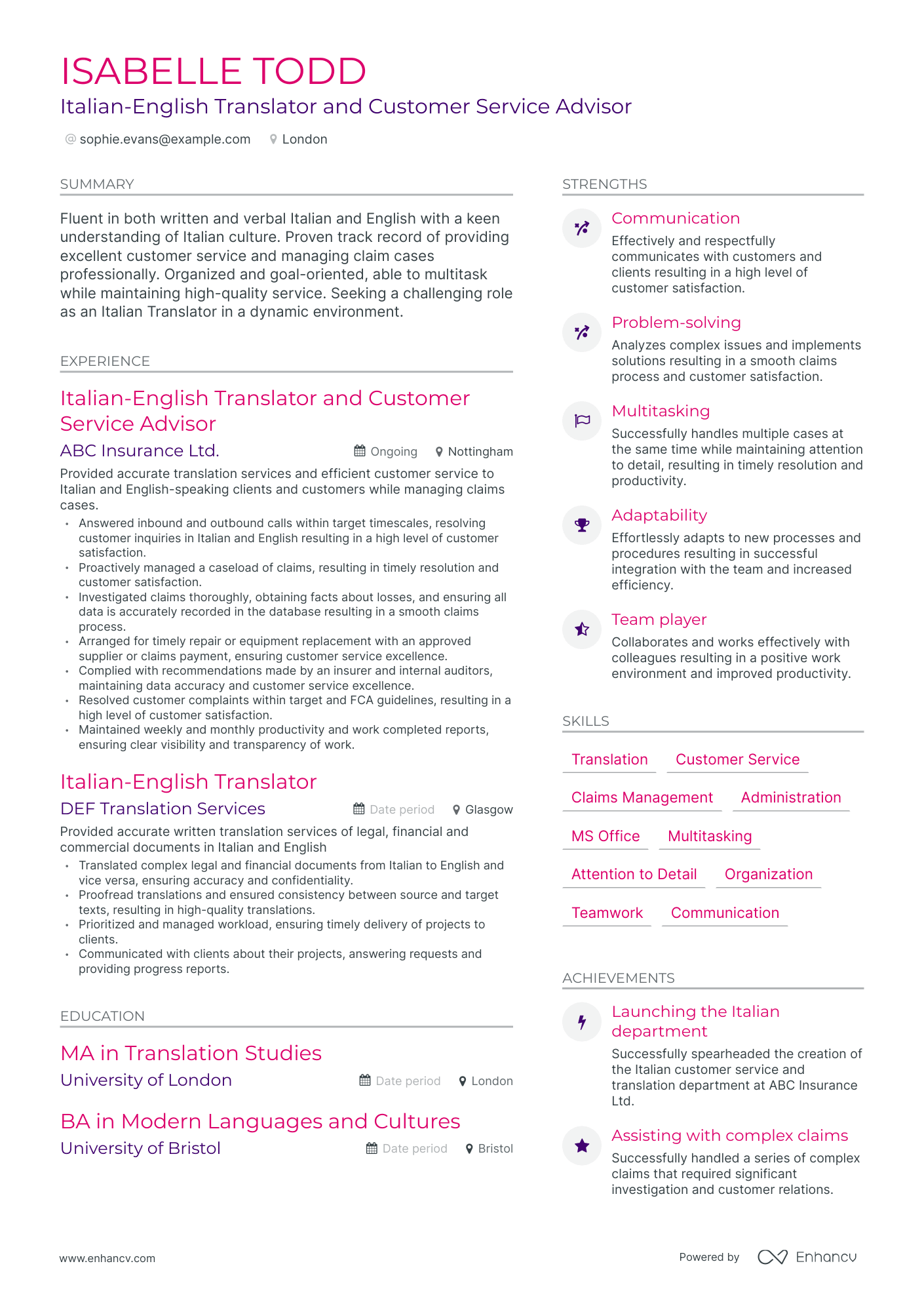 3 Translator CV Examples for 2023