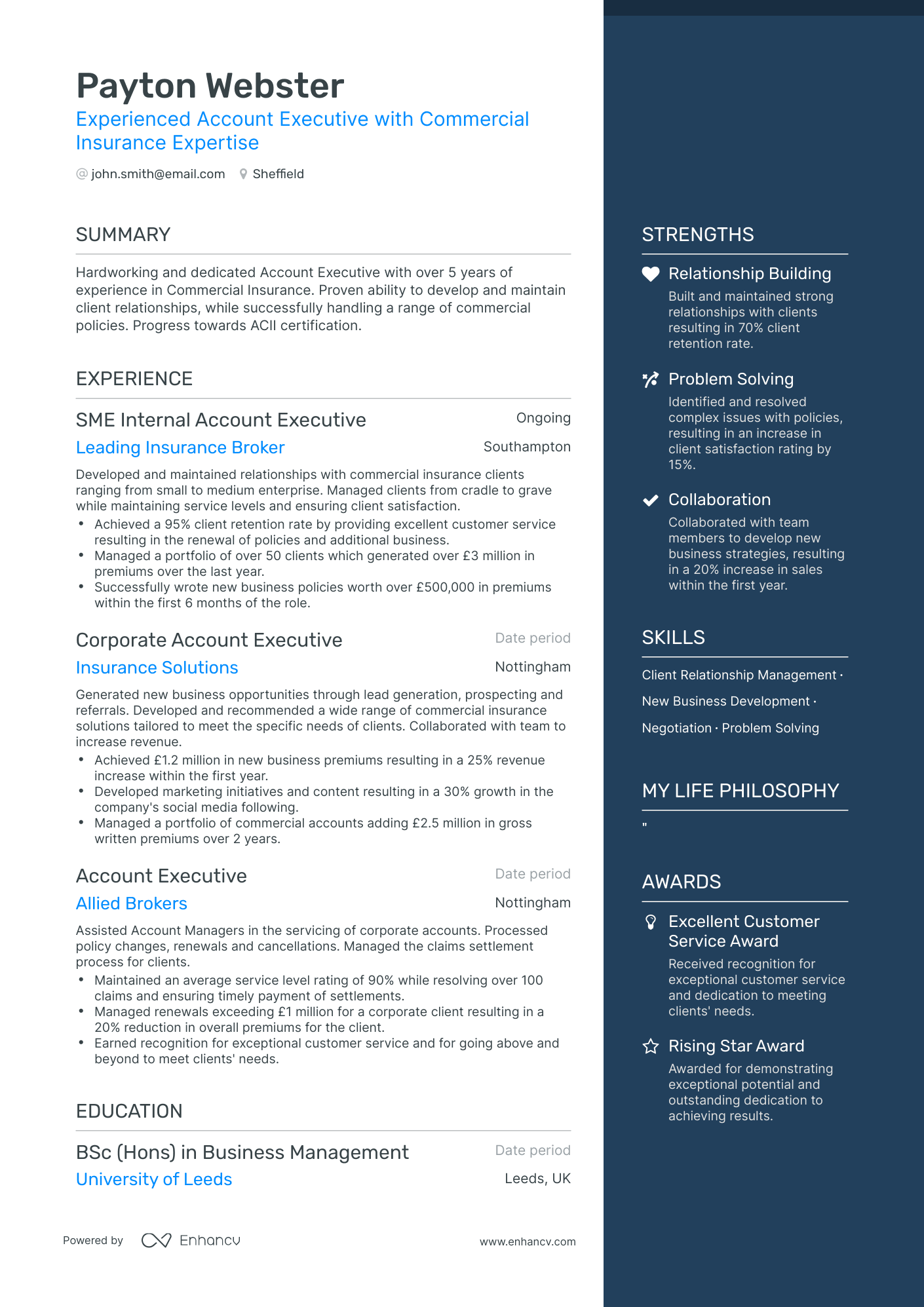 3 Account Executive CV Examples for 2023