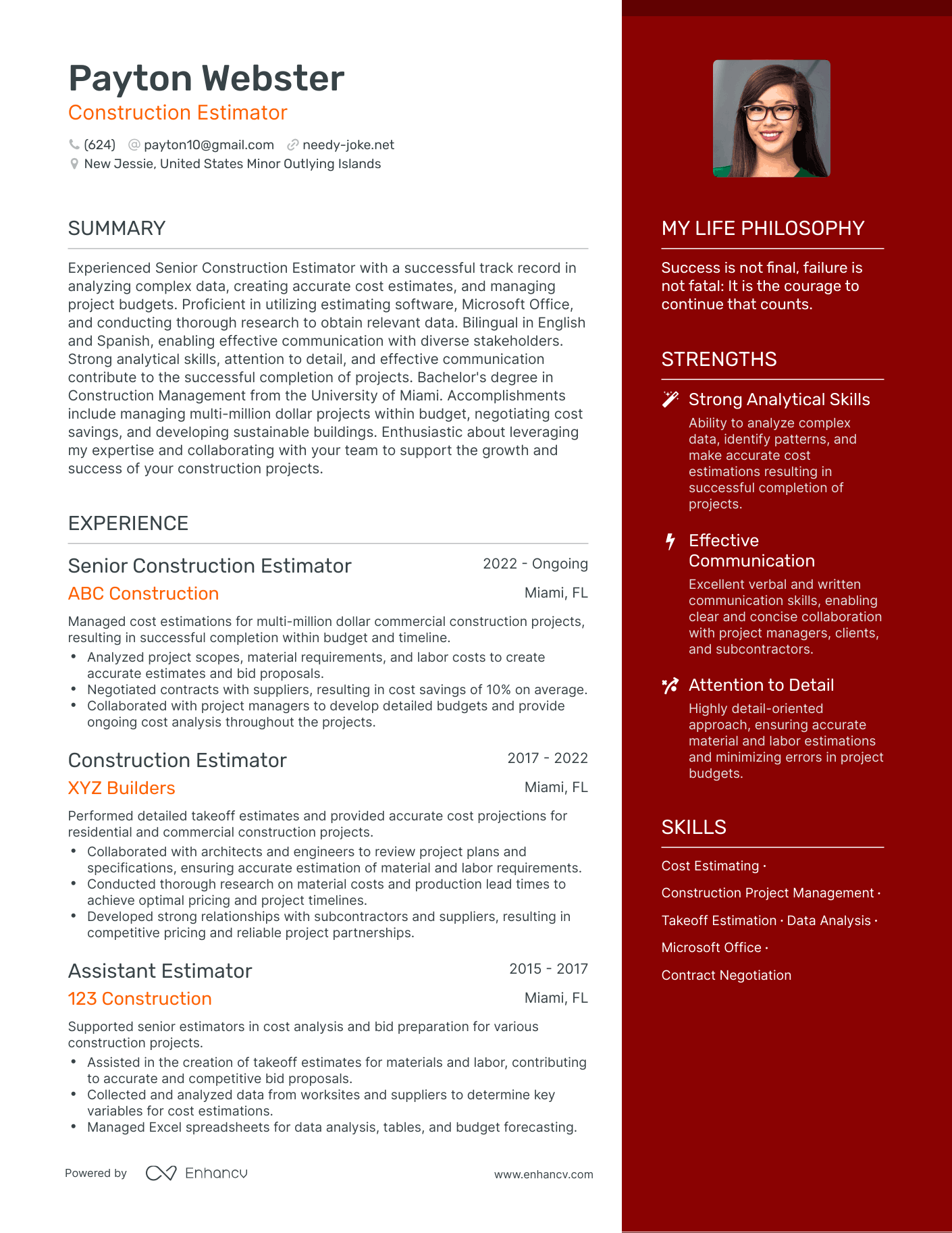 3 Construction Estimator Resume Examples How To Guide For 2023
