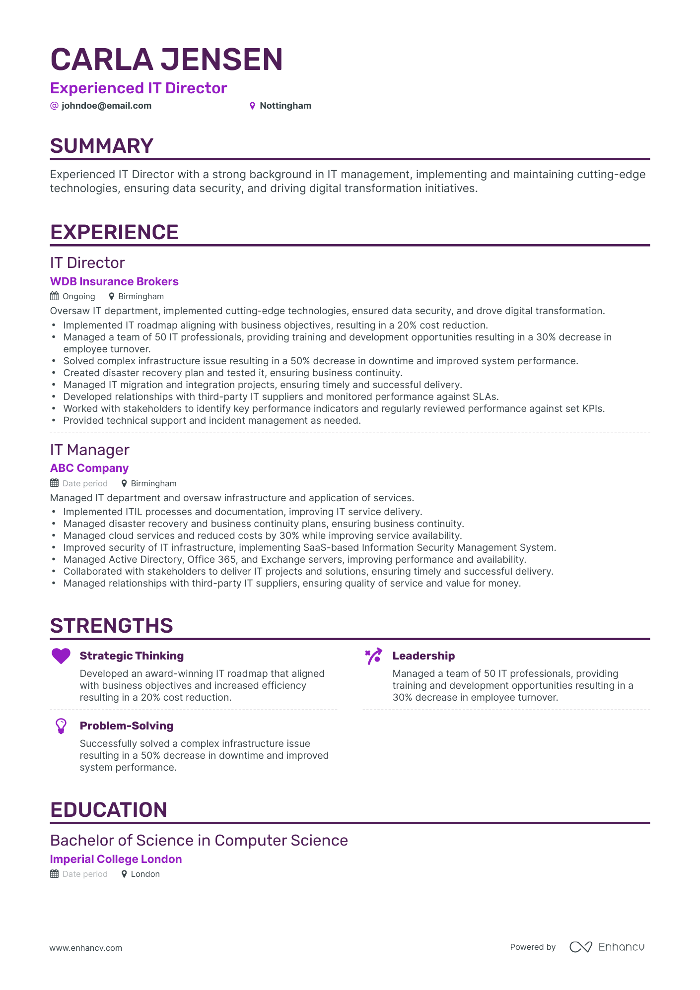 3 IT Director CV Examples for 2023