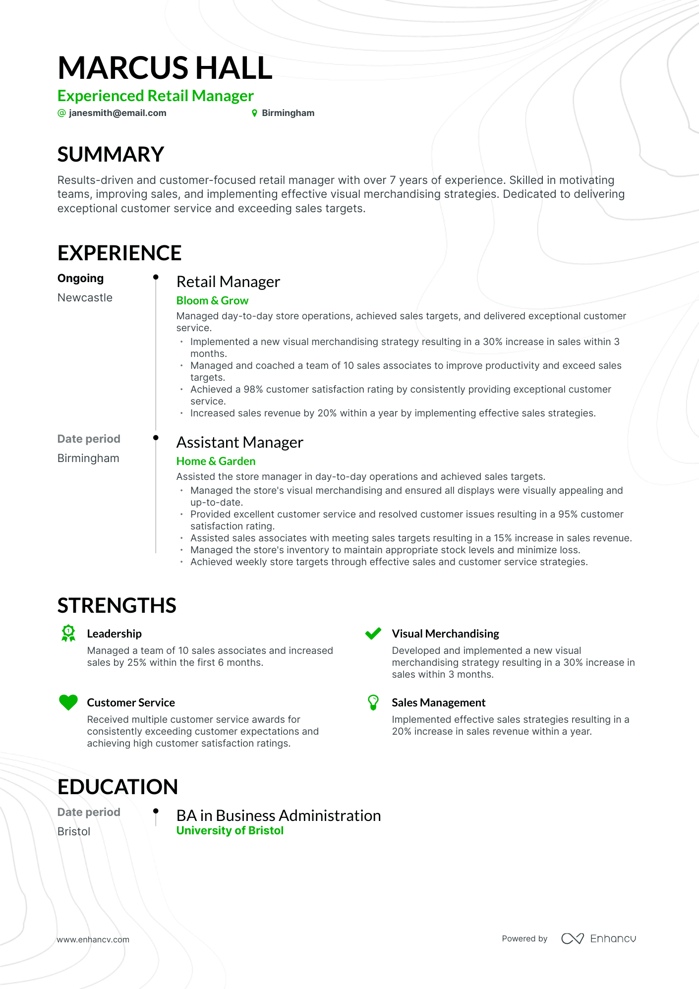 2 Retail Manager CV Examples for 2023