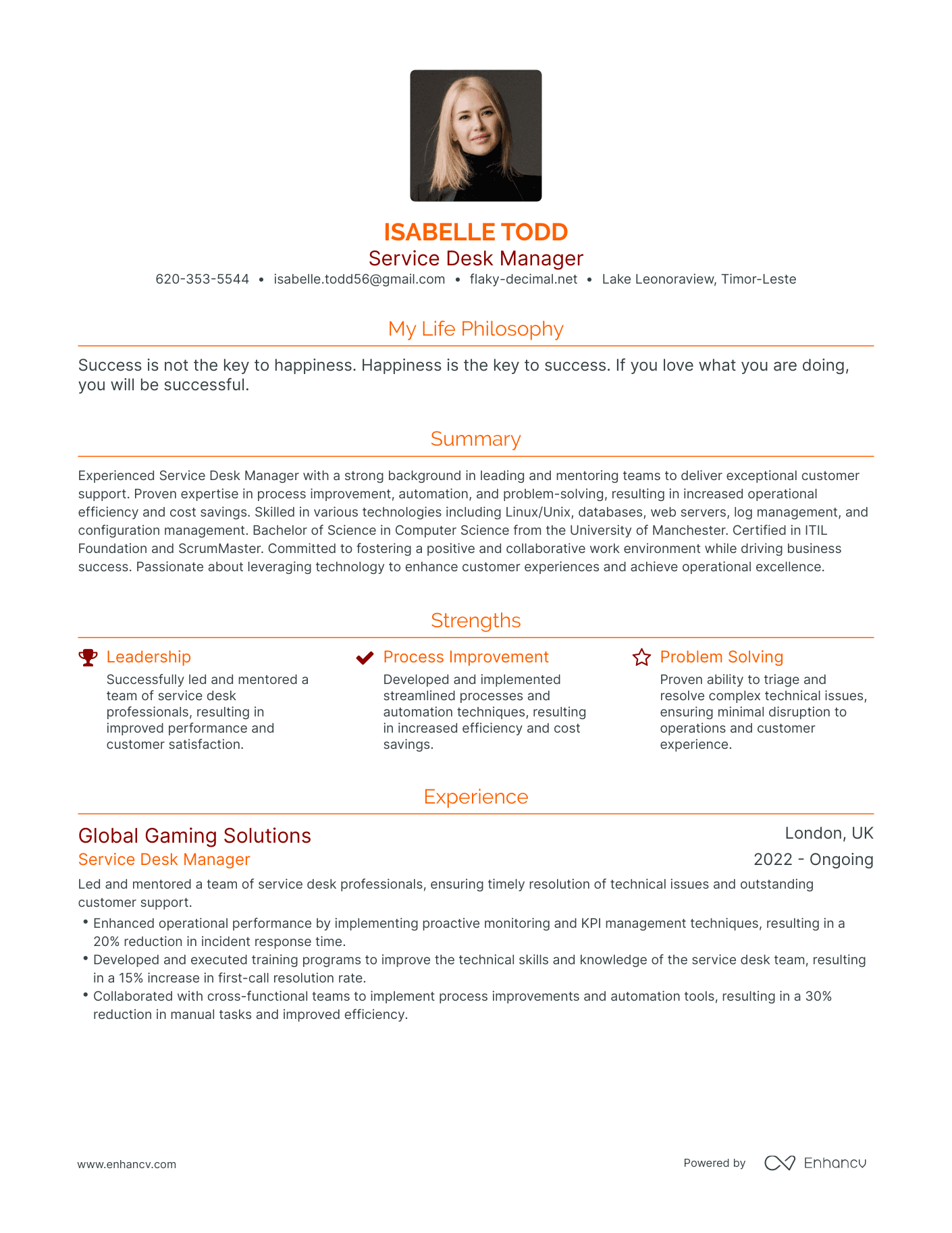 3 Service Desk Manager Resume Examples How To Guide For 2023