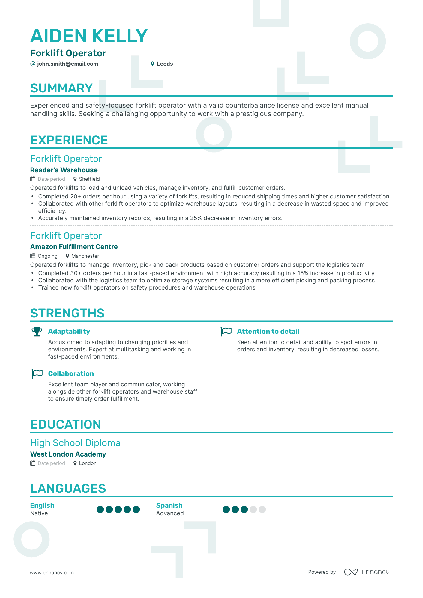 3 Forklift Operator CV Examples for 2023