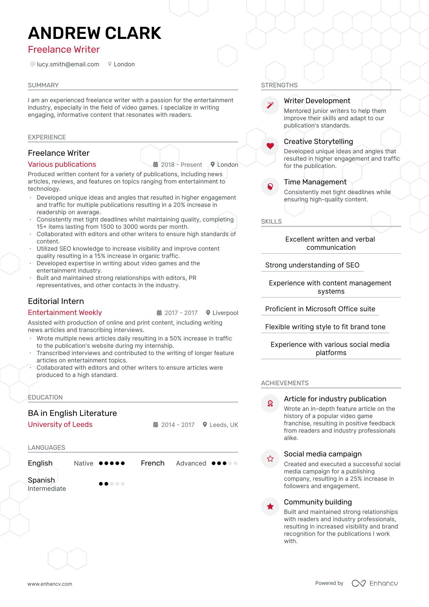 3 Freelance Writer CV Examples for 2024
