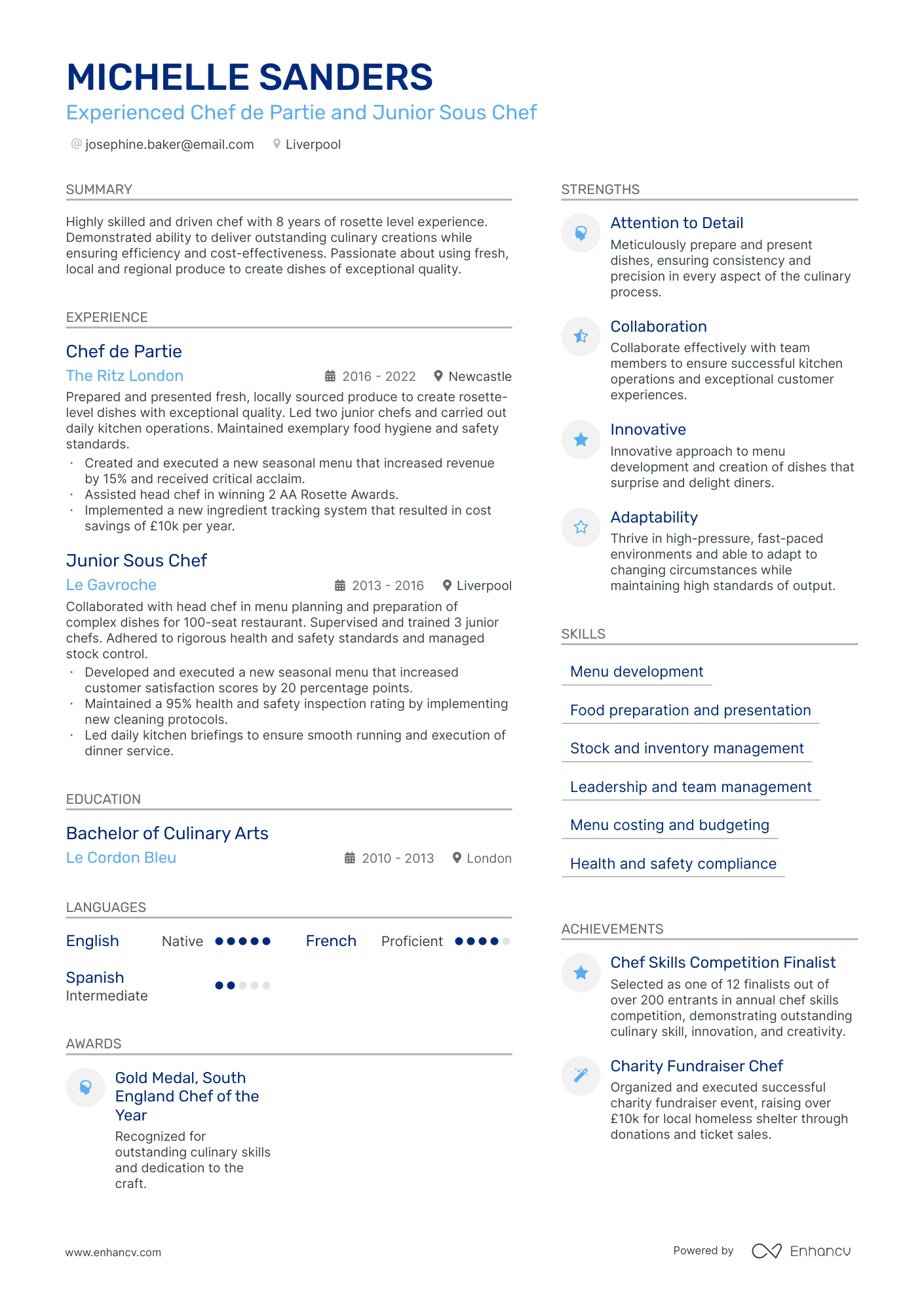 3 Chef CV Examples for 2024