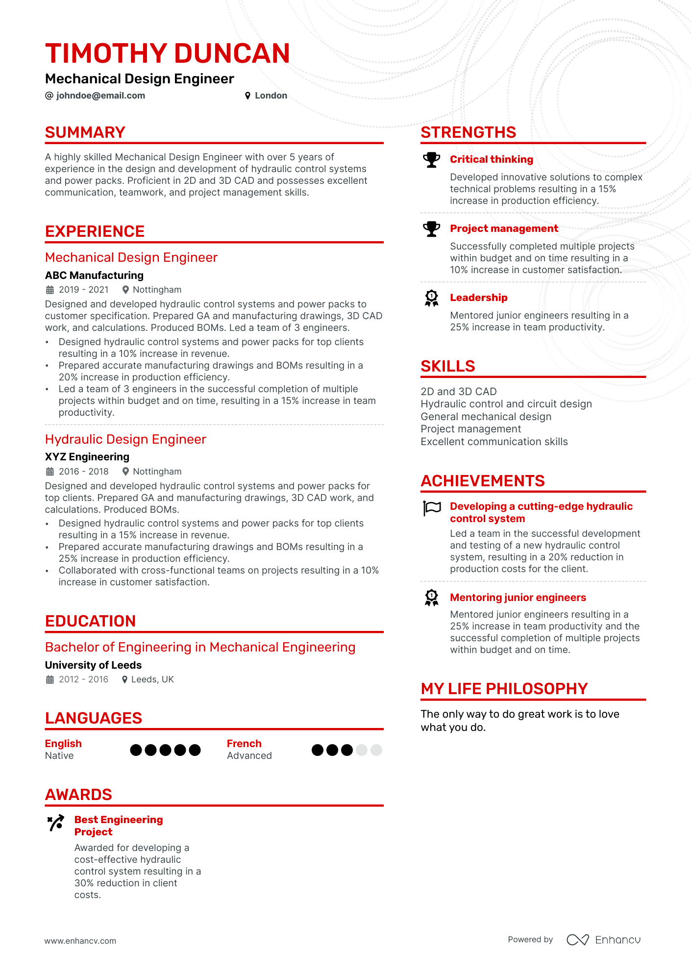 3 Mechanical Design Engineer CV Examples for 2024